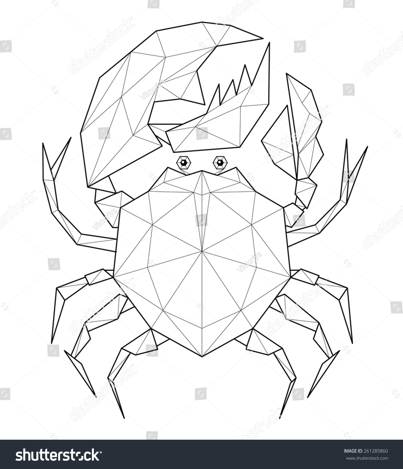 Crab Low Polygon Linear Vector Illustration Stock Vector (Royalty Free ...