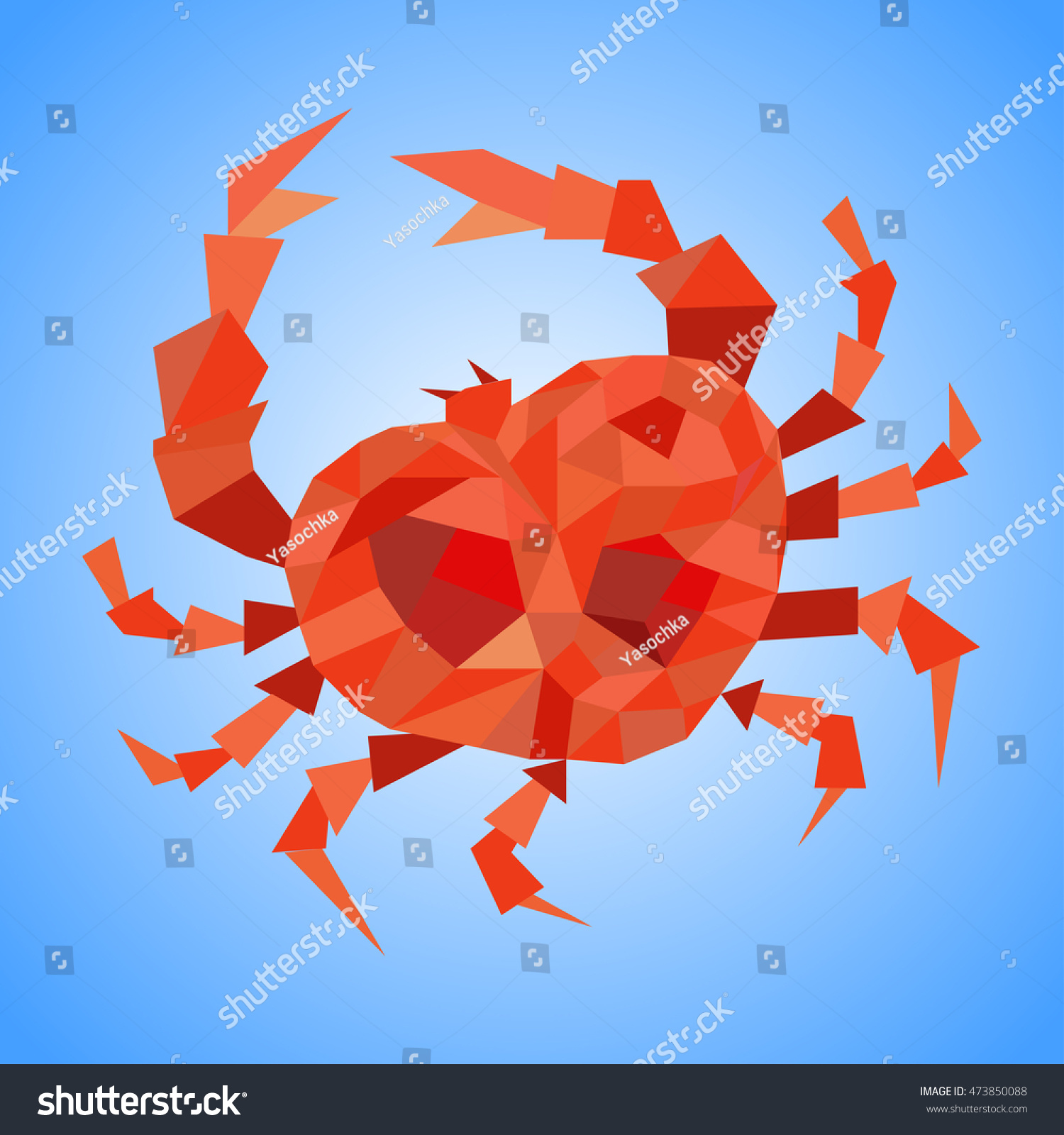 Crab Made Triangles Polygons Stock Vector (Royalty Free) 473850088