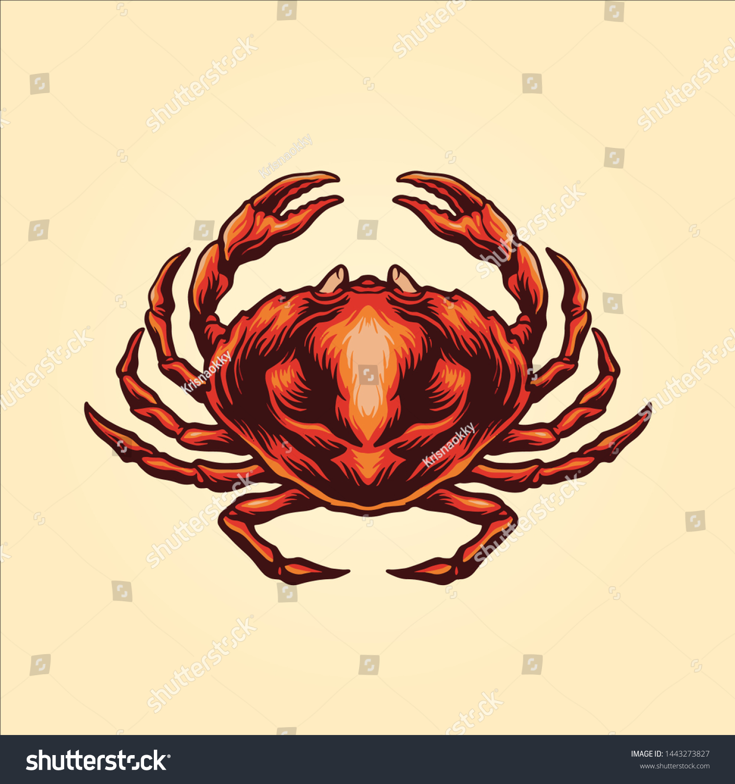 Crab Mascot Logo Design Vector Stock Vector (Royalty Free) 1443273827