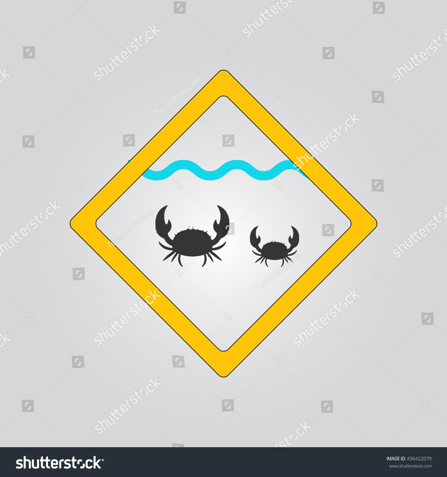 Crab Sign Warning Icon Stock Vector (Royalty Free) 436422079 | Shutterstock