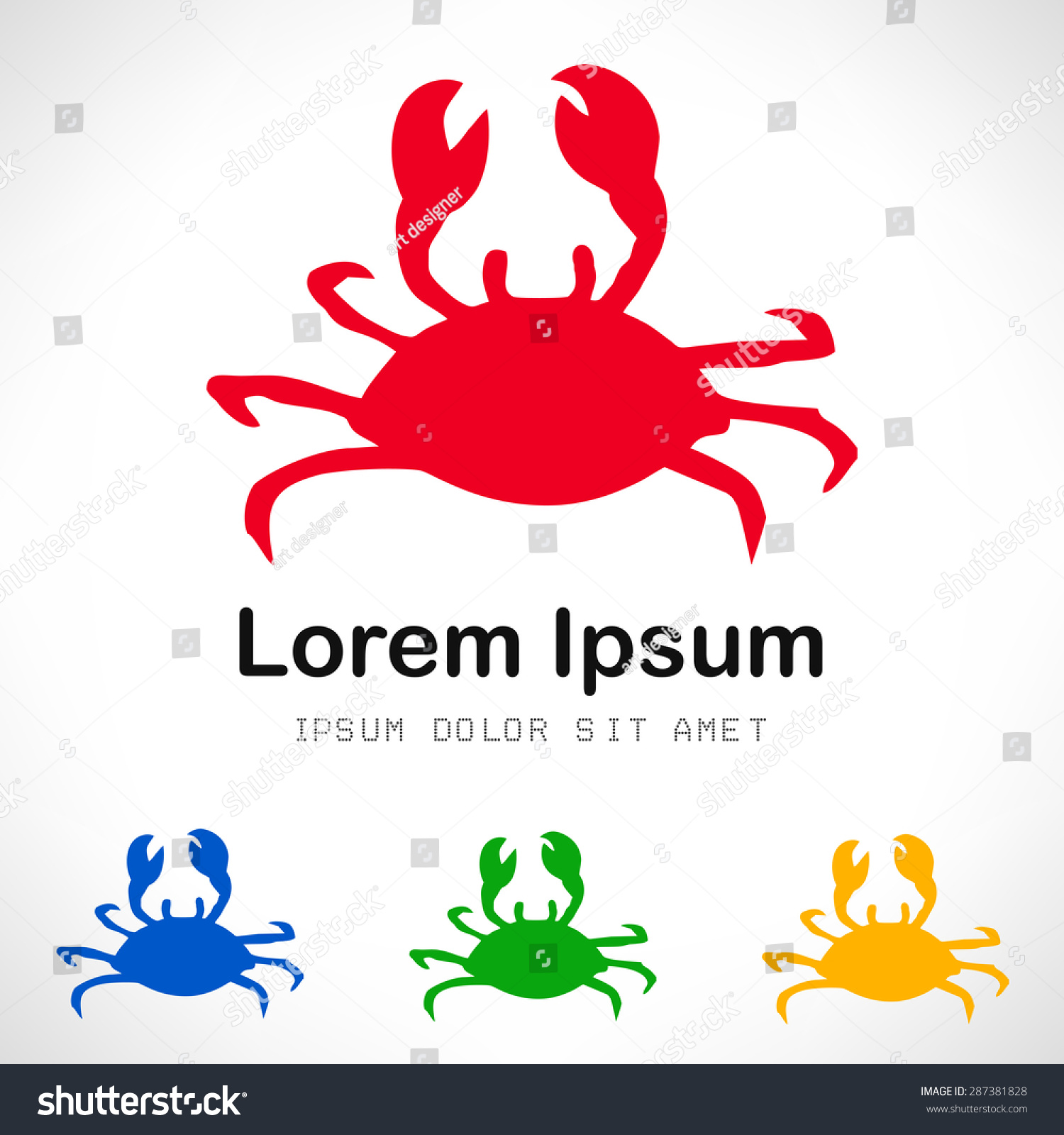 Crab Symbol Stock Vector (Royalty Free) 287381828 | Shutterstock