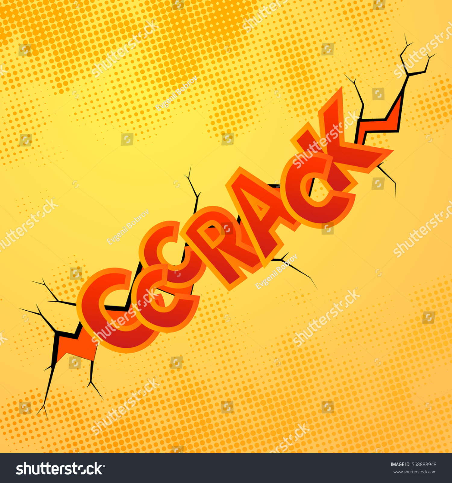 Crack Comics Sound Effect Halftone Pattern Stock Vector (Royalty Free ...
