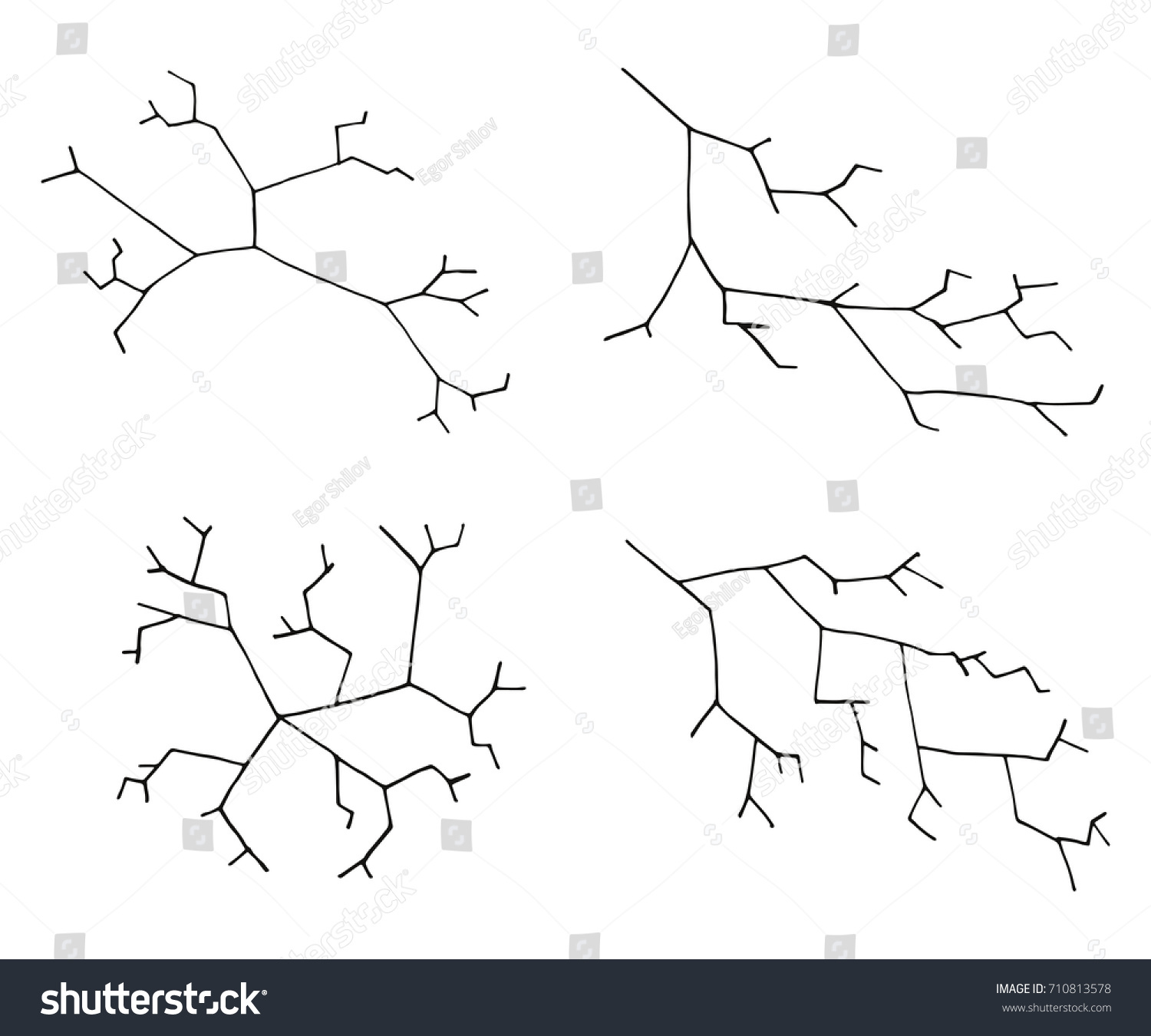 Crack Set Vector Illustration Hand Drawing 库存矢量图（免版税）710813578 ...
