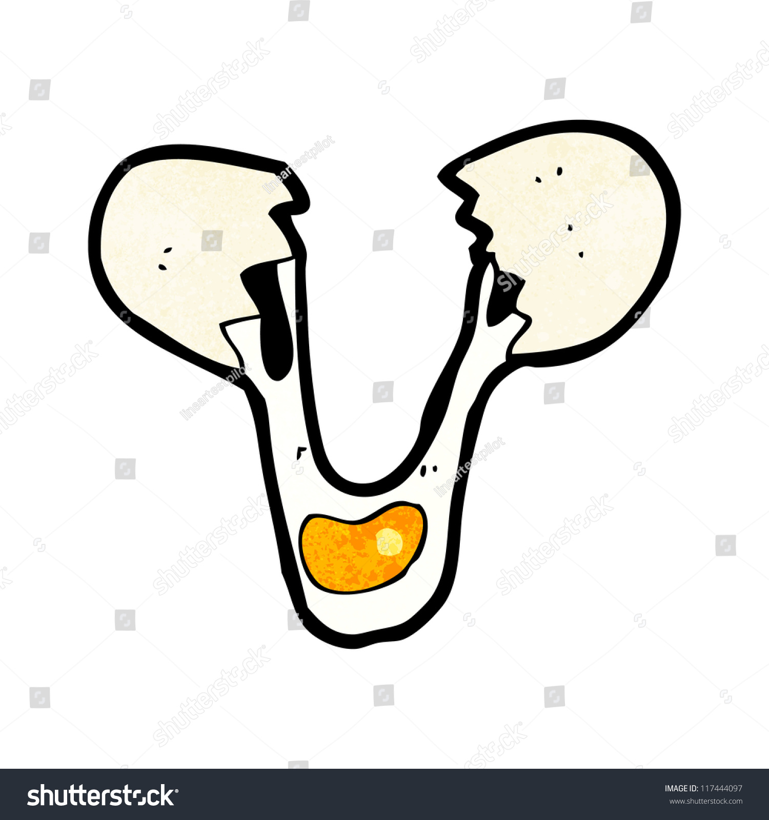 Cracked Egg Cartoon Stock Vector (Royalty Free) 117444097 | Shutterstock