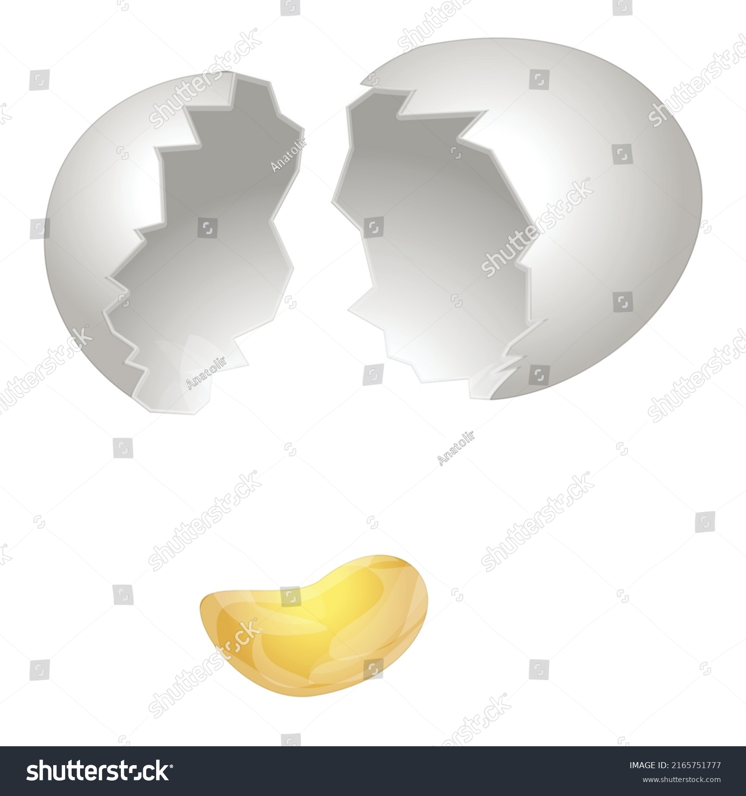 Cracked Eggshell Icon Cartoon Vector Egg Stock Vector (Royalty Free ...
