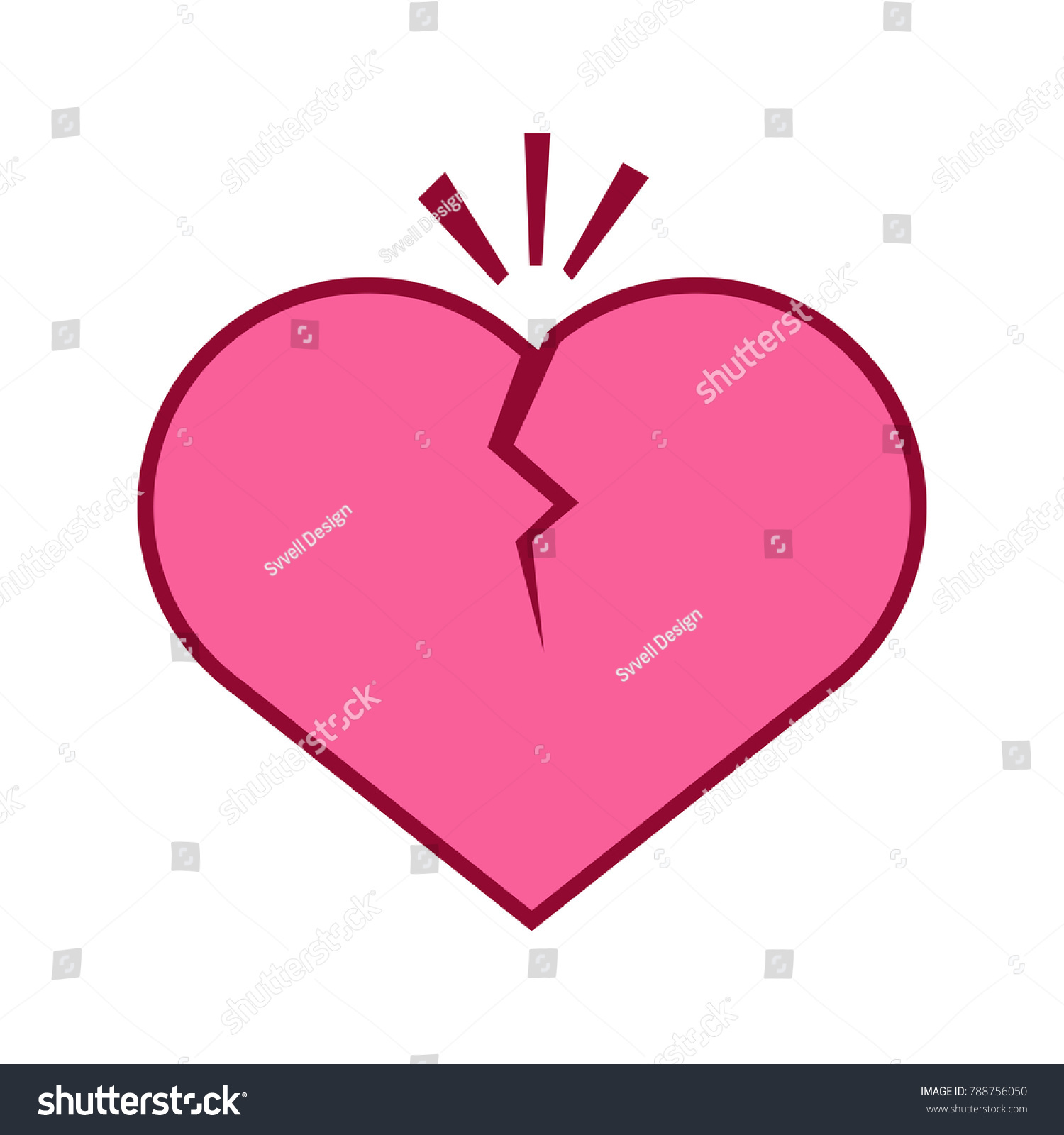 Cracking Heart Broken Vector Illustration Graphic Stock Vector (Royalty ...