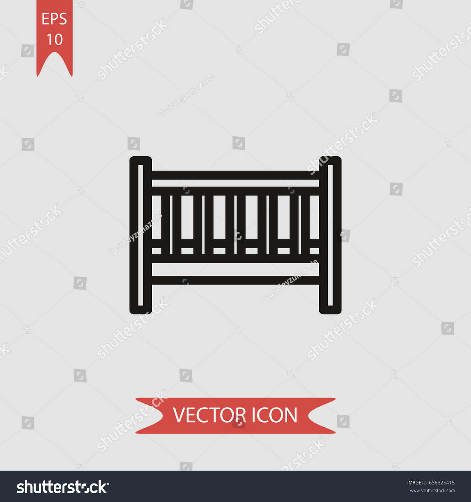 Cradle Vector Icon Illustration Symbol Stock Vector (Royalty Free ...