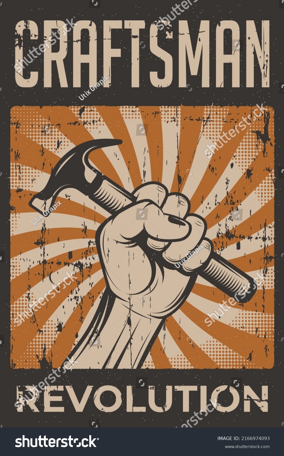 Craftsman Revolution Retro Rustic Poster Stock Vector (Royalty Free ...