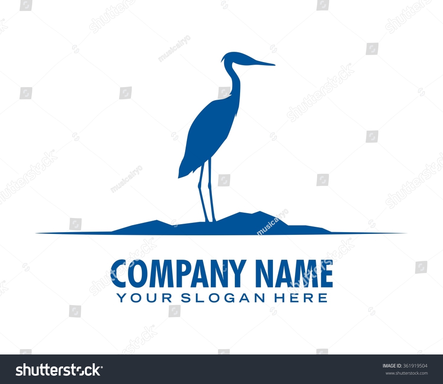 Crane Bird Logo Icon Vector Stock Vector (Royalty Free) 361919504