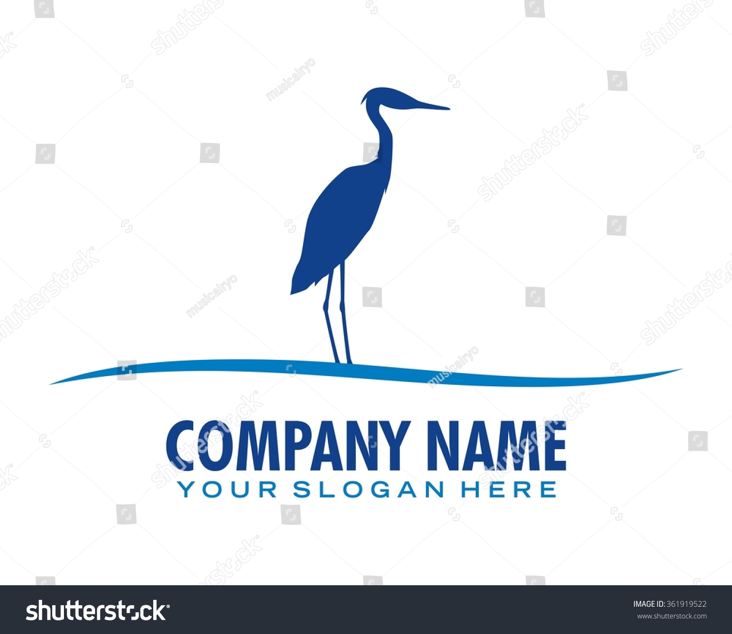 Crane Bird Logo Icon Vector Stock Vector (Royalty Free) 361919522