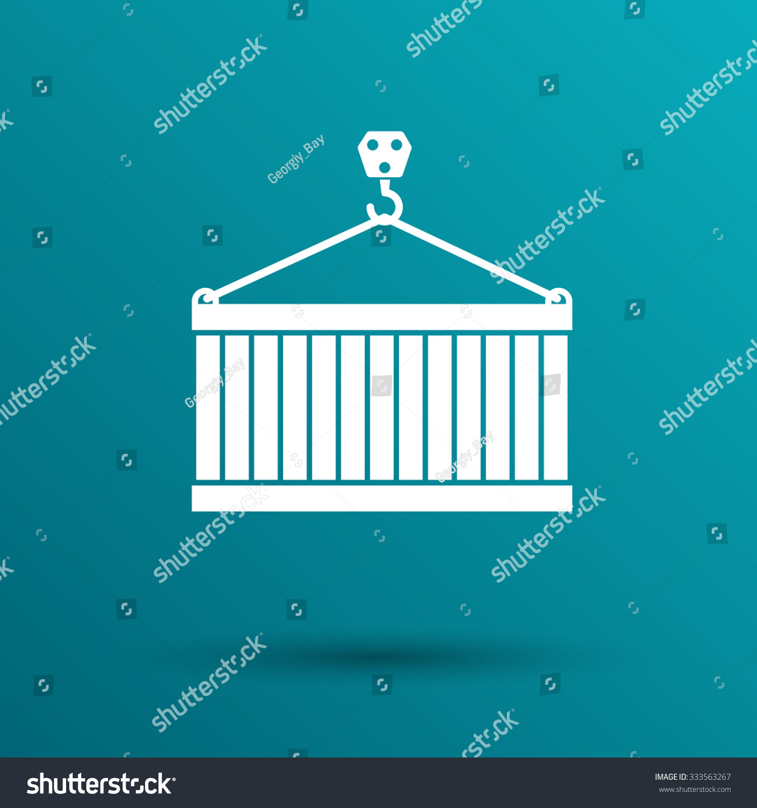 Crane Container Icon Vector Button Logo Stock Vector (Royalty Free ...