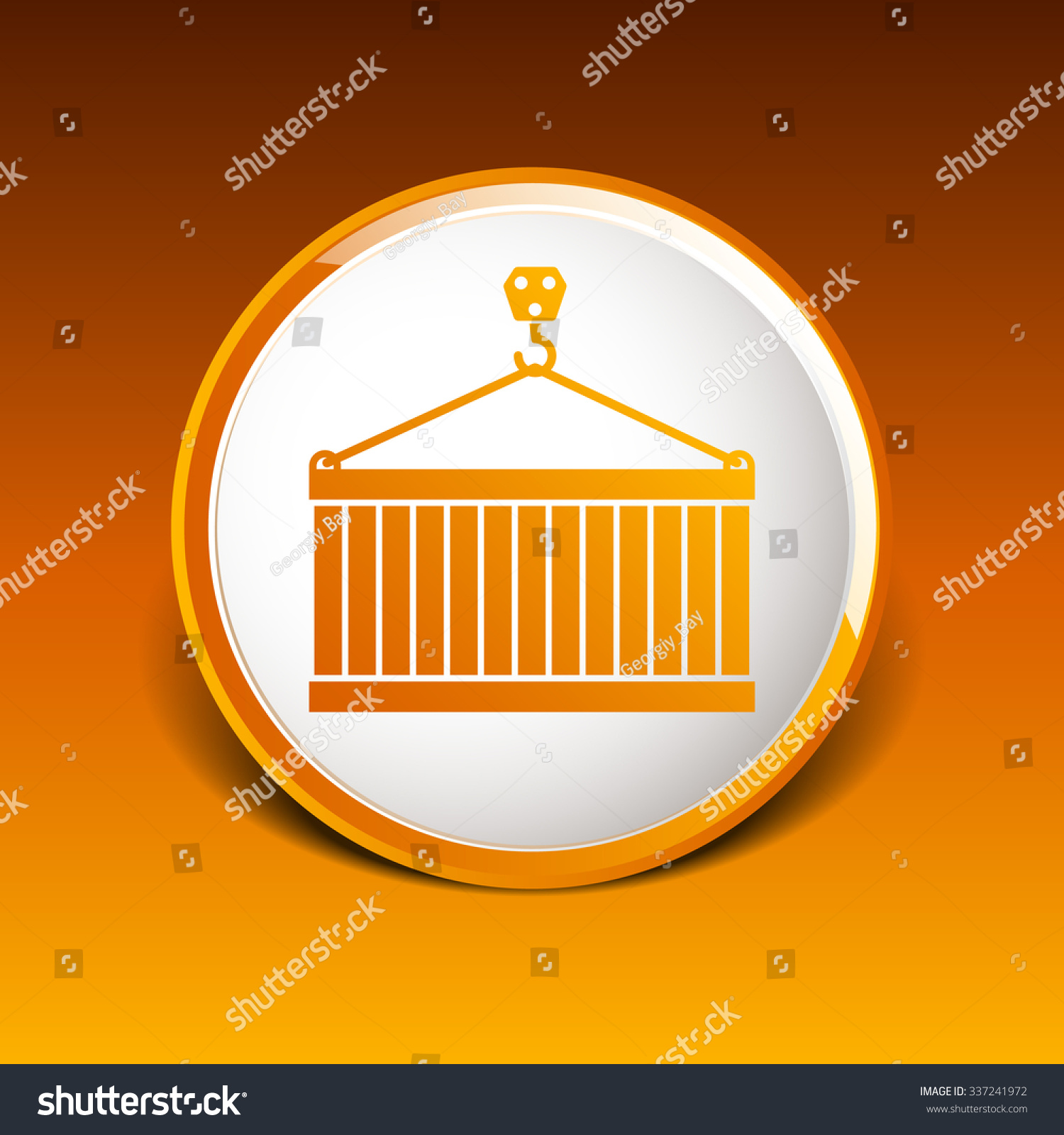 Crane Container Icon Vector Button Logo Stock Vector (Royalty Free ...