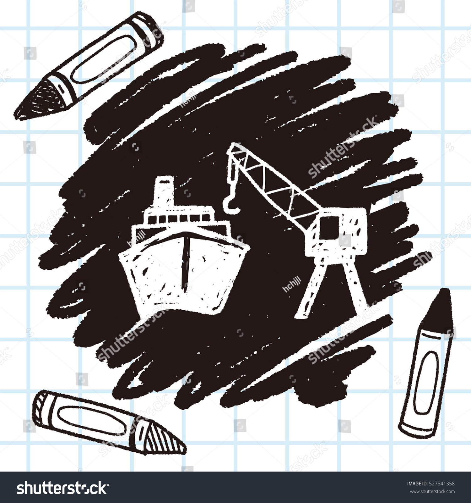 Crane Doodle Stock Vector (Royalty Free) 527541358 | Shutterstock