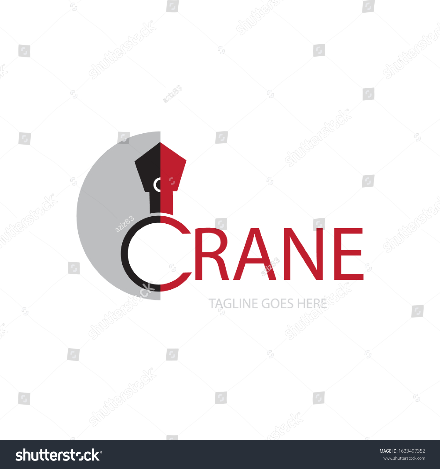 Crane Icon Logo Vector Design Stock Vector (Royalty Free) 1633497352
