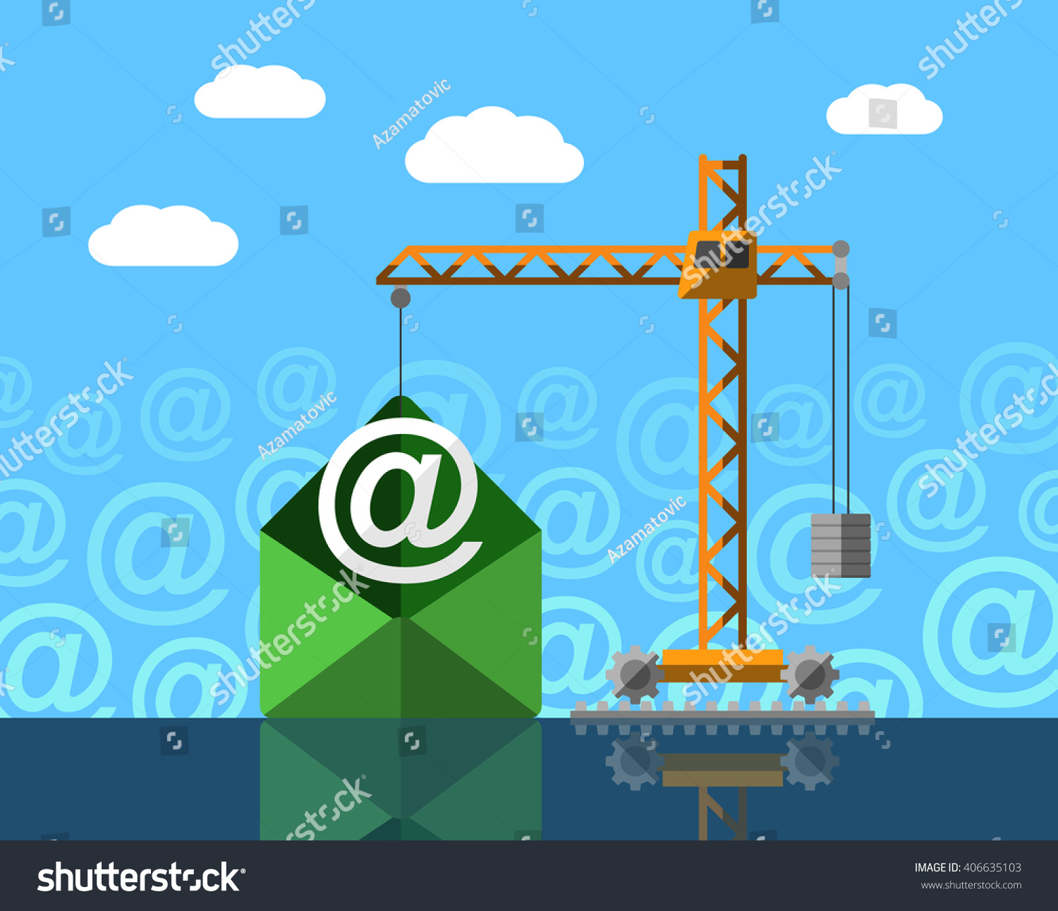 Crane Lifting Mail Symbol Envelope Stock Vector (Royalty Free) 406635103