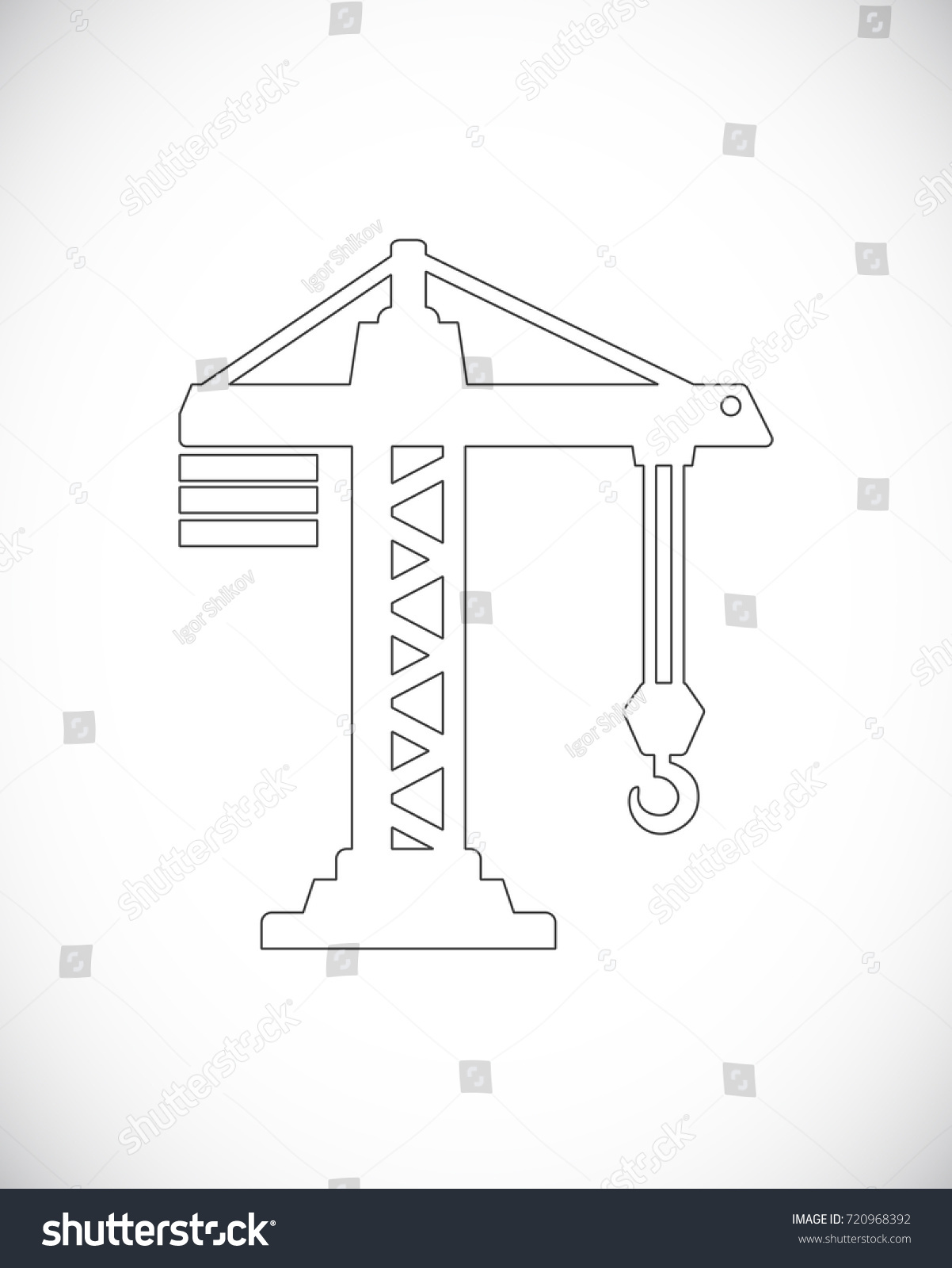 Crane Outline Icon Stock Vector (Royalty Free) 720968392 | Shutterstock