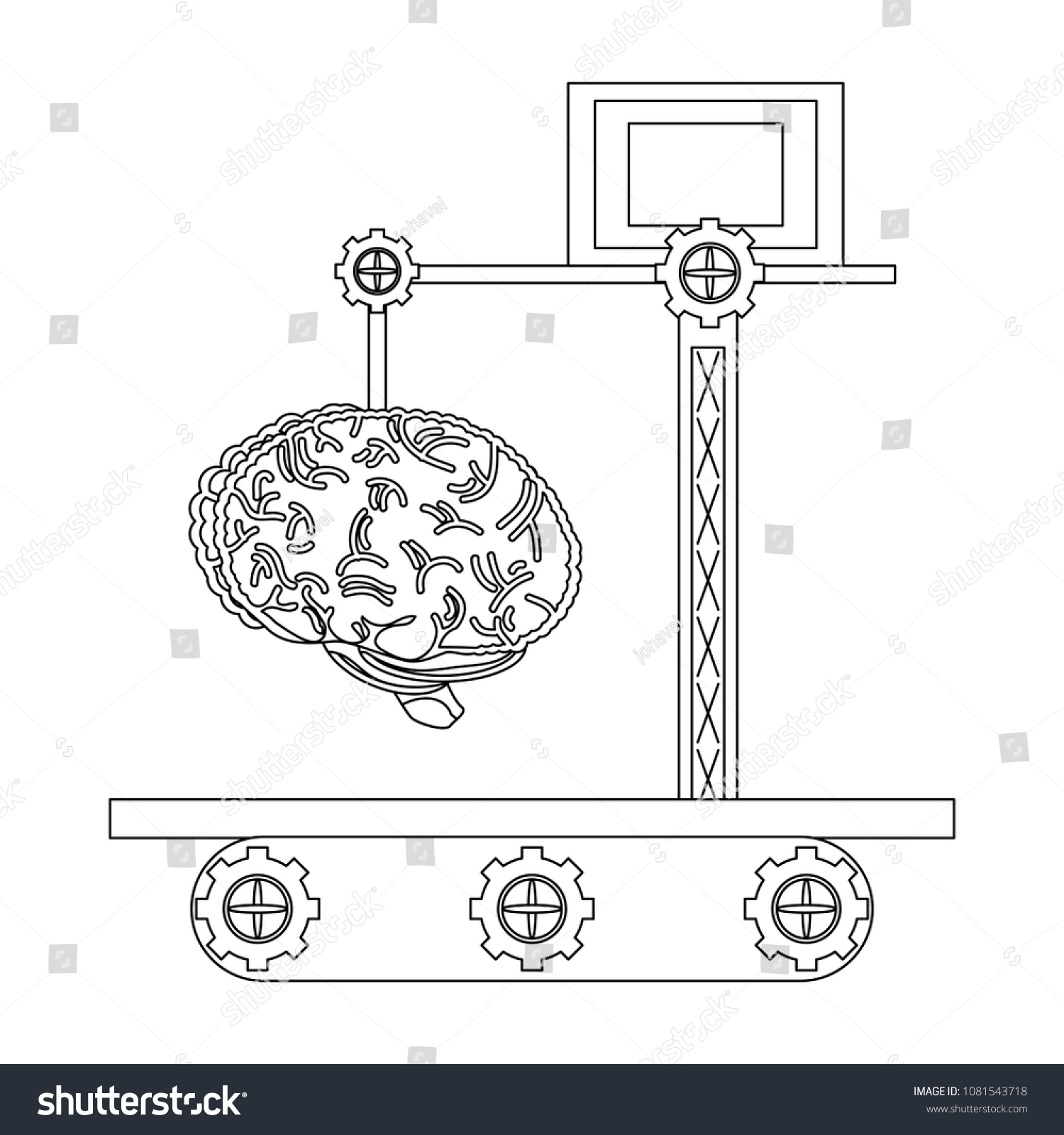 Crane Brain Icon Stock Vector (Royalty Free) 1081543718