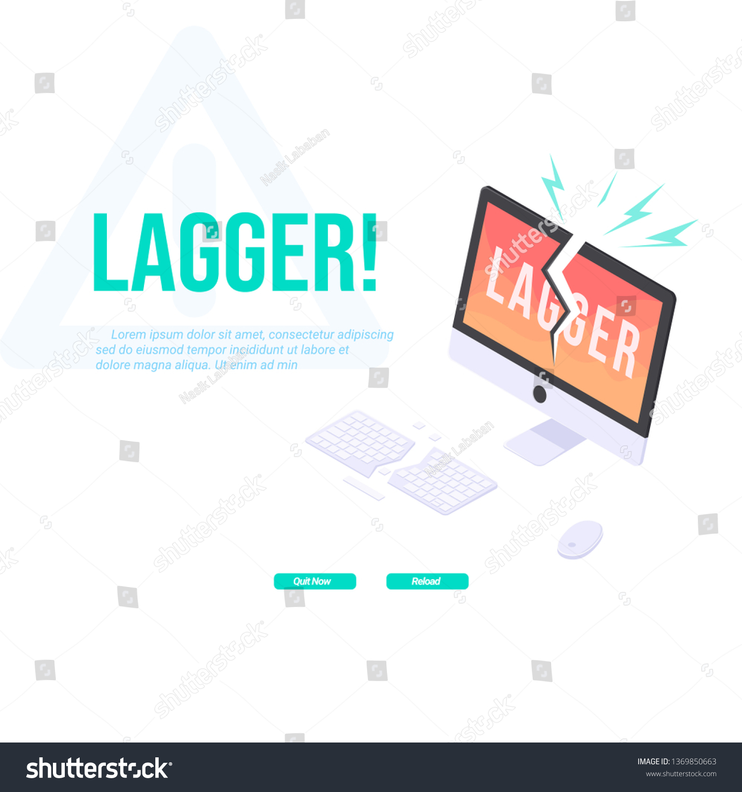 Crash Mac Illustration Stock Vector (Royalty Free) 1369850663 ...