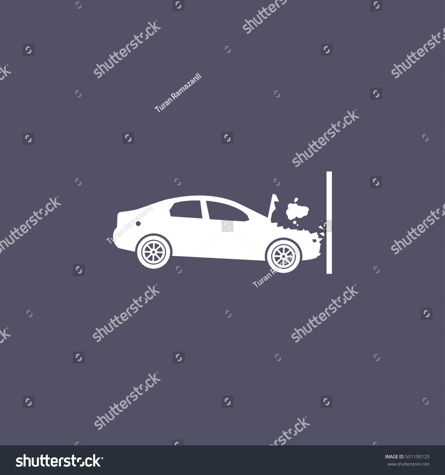 Crashed Car Icon Stock Vector (Royalty Free) 551195125 | Shutterstock