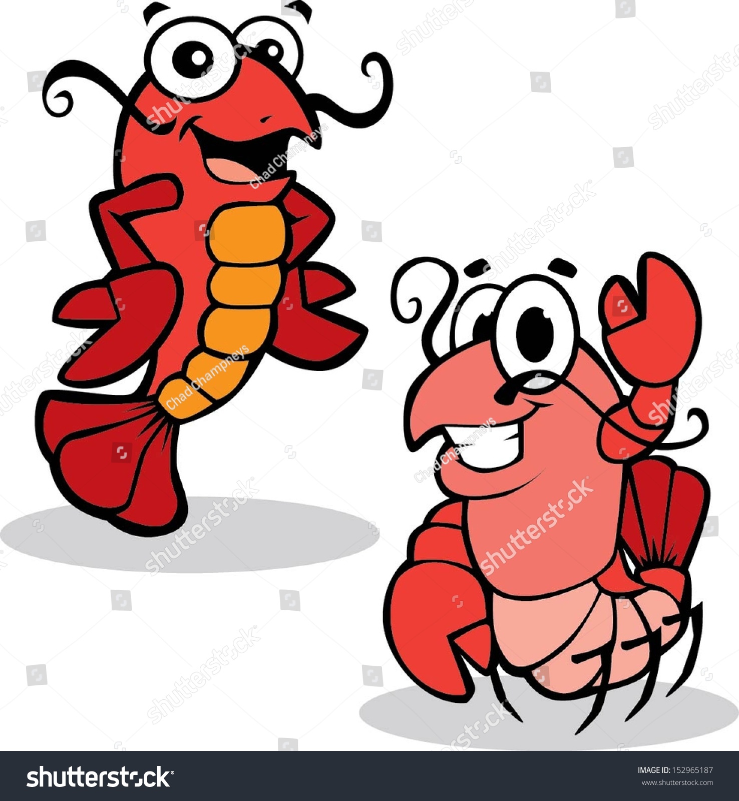 Crawfish Crayfish Cartoon Stock Vector 152965187 - Shutterstock