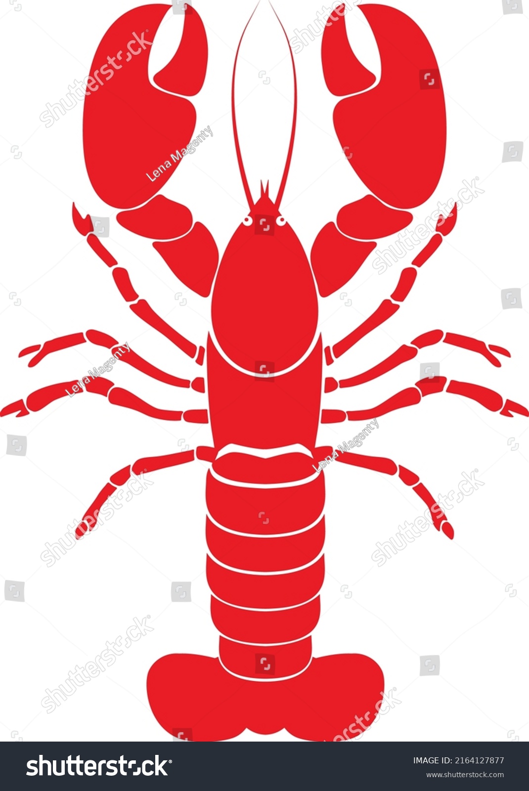 Crawfish Vector Isolated Design Red Lobster Stock Vector (Royalty Free ...