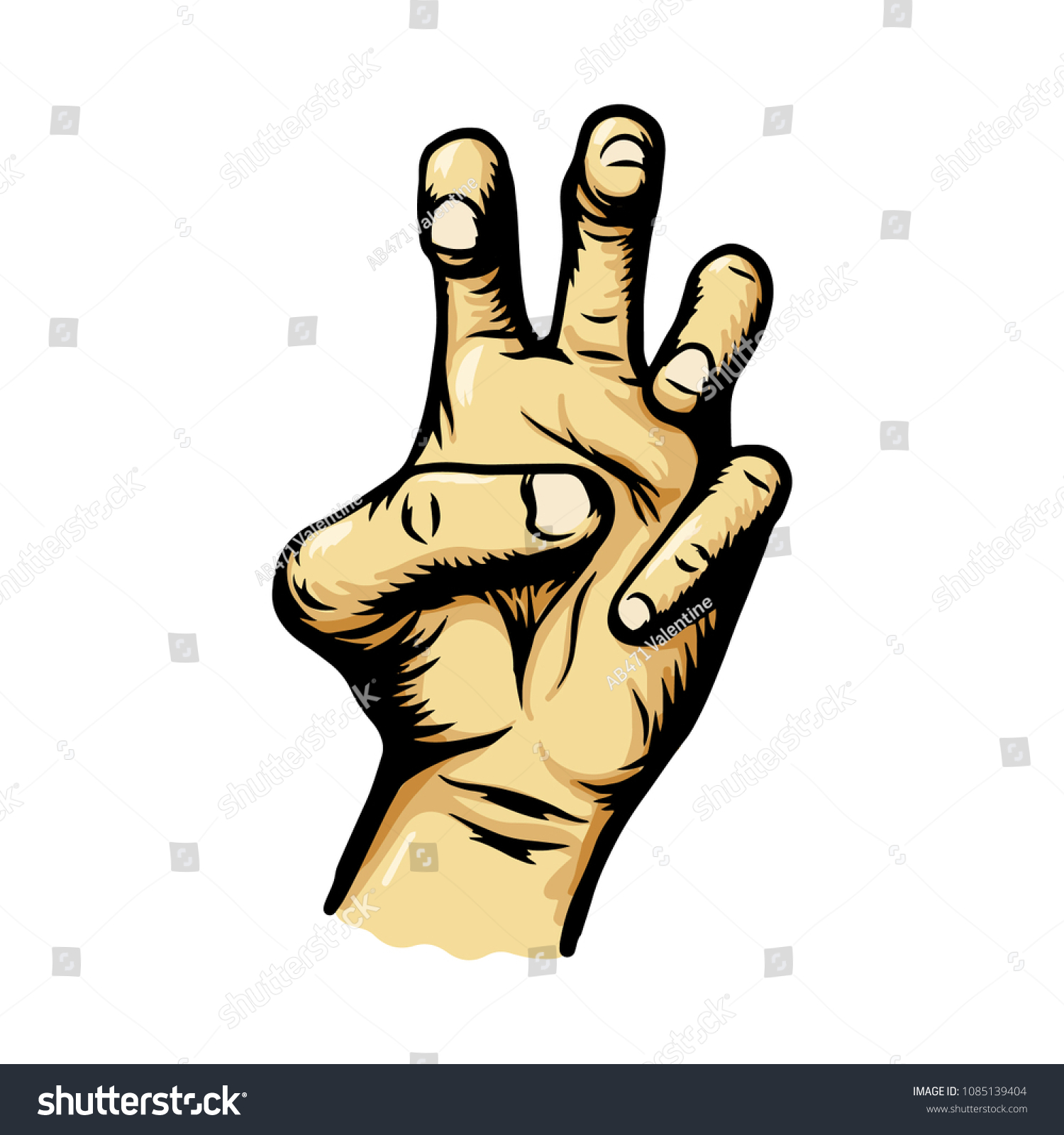 Crawl Hand Pose Stock Vector (Royalty Free) 1085139404