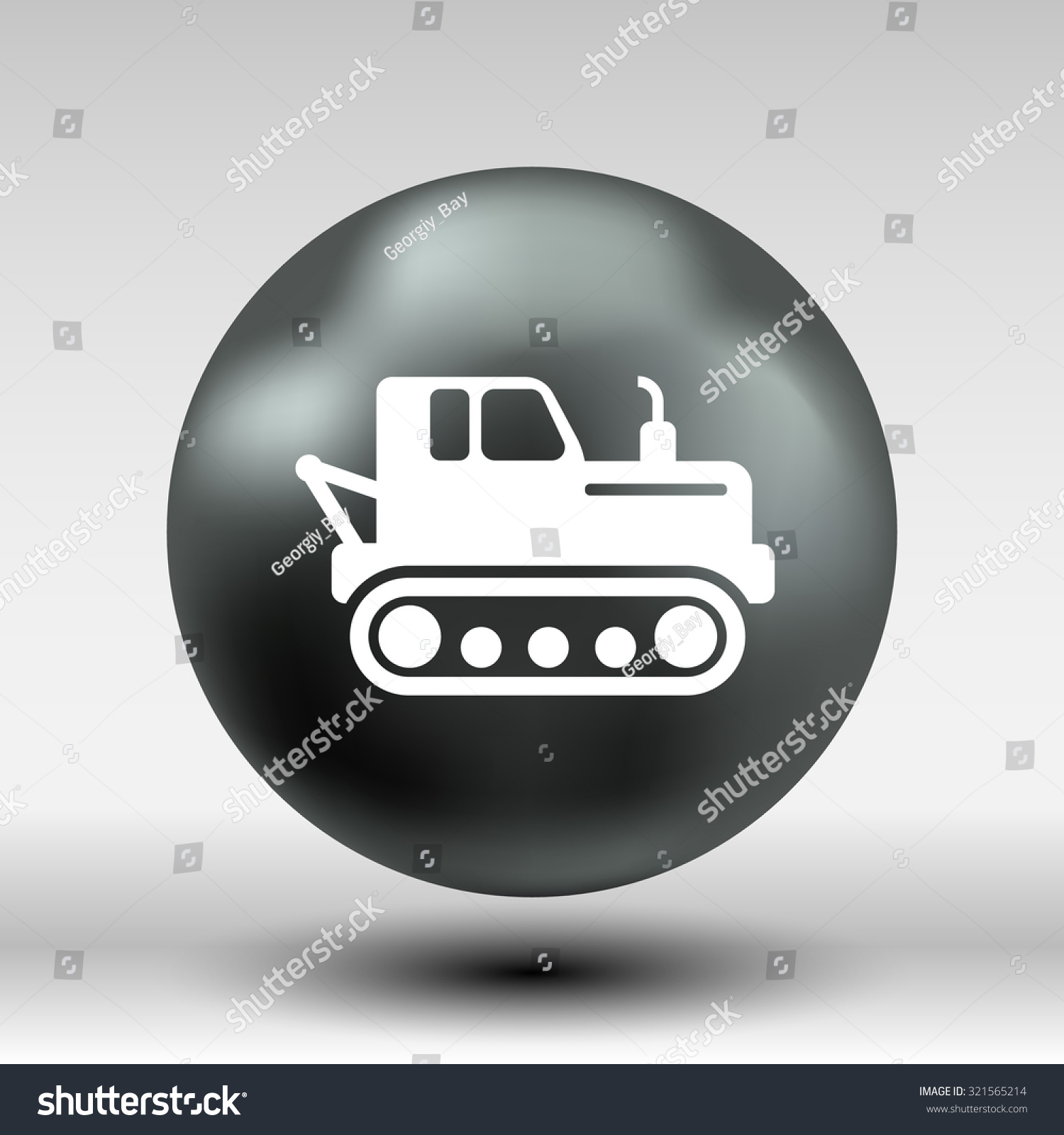 Crawler Tractor Icon Vector Button Logo Stock Vector (Royalty Free ...