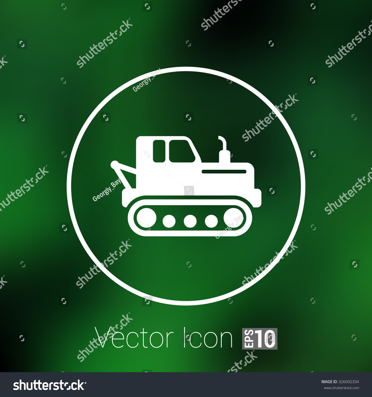 Crawler Tractor Icon Vector Button Logo Stock Vector (Royalty Free ...