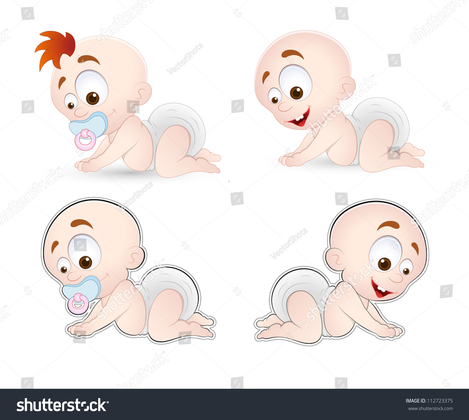 Crawling Baby Vector Stock Vector (Royalty Free) 112723375 | Shutterstock
