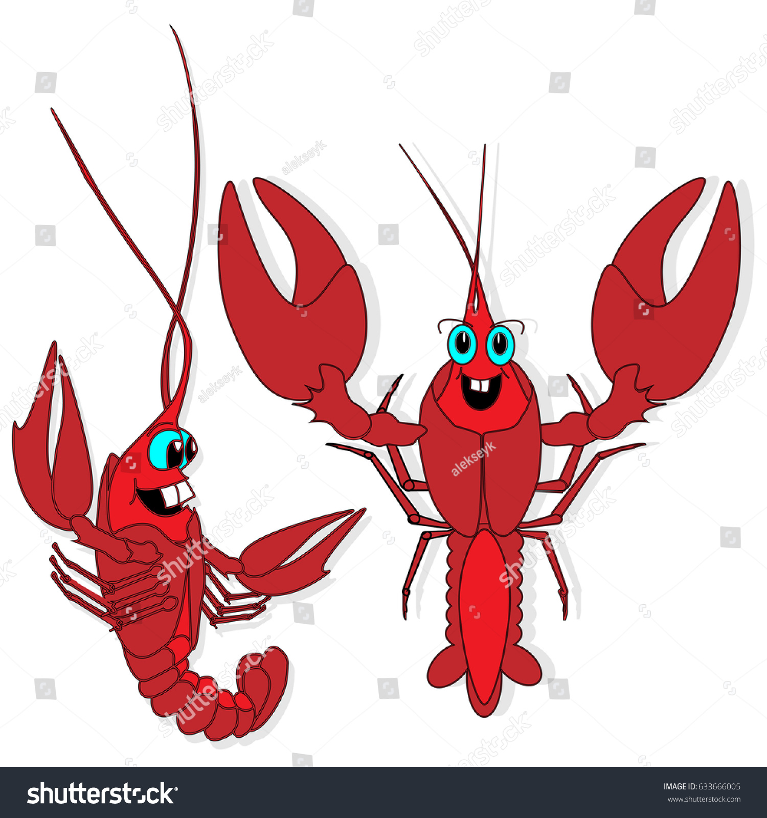 Crayfish Illustration Set Vector Art: เวกเตอร์สต็อก (ปลอดค่าลิขสิทธิ์ ...