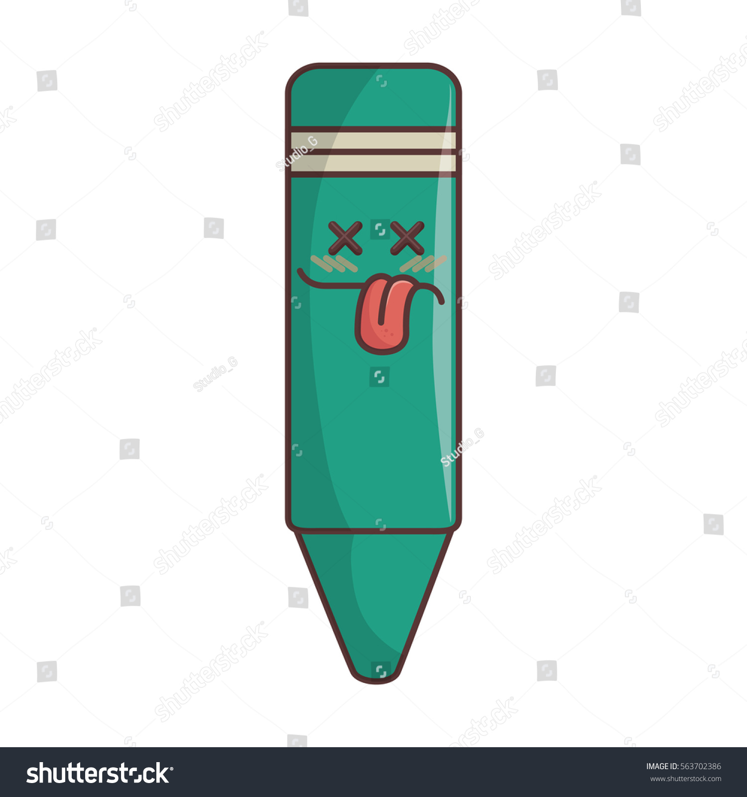 Crayon Comic Character Isolated Icon Stock Vector (Royalty Free ...