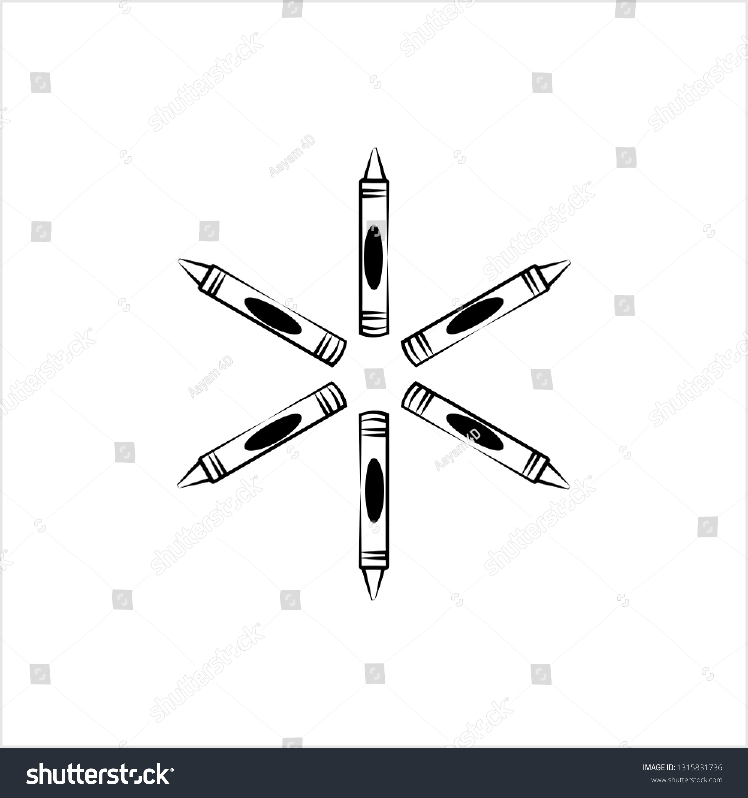 Crayon Icon Drawing Crayon Vector Art Stock Vector (Royalty Free ...