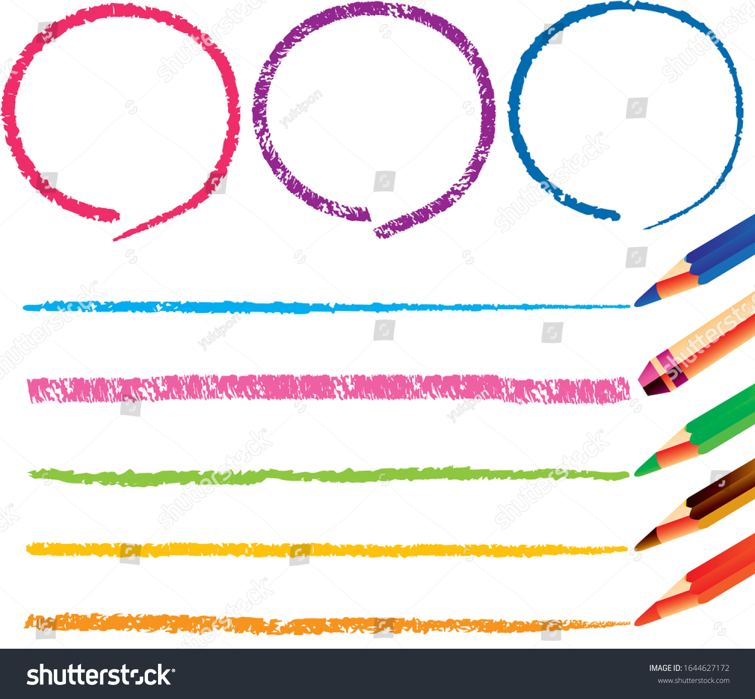 Crayon Line Marker Collection Vector Stock Vector (Royalty Free ...