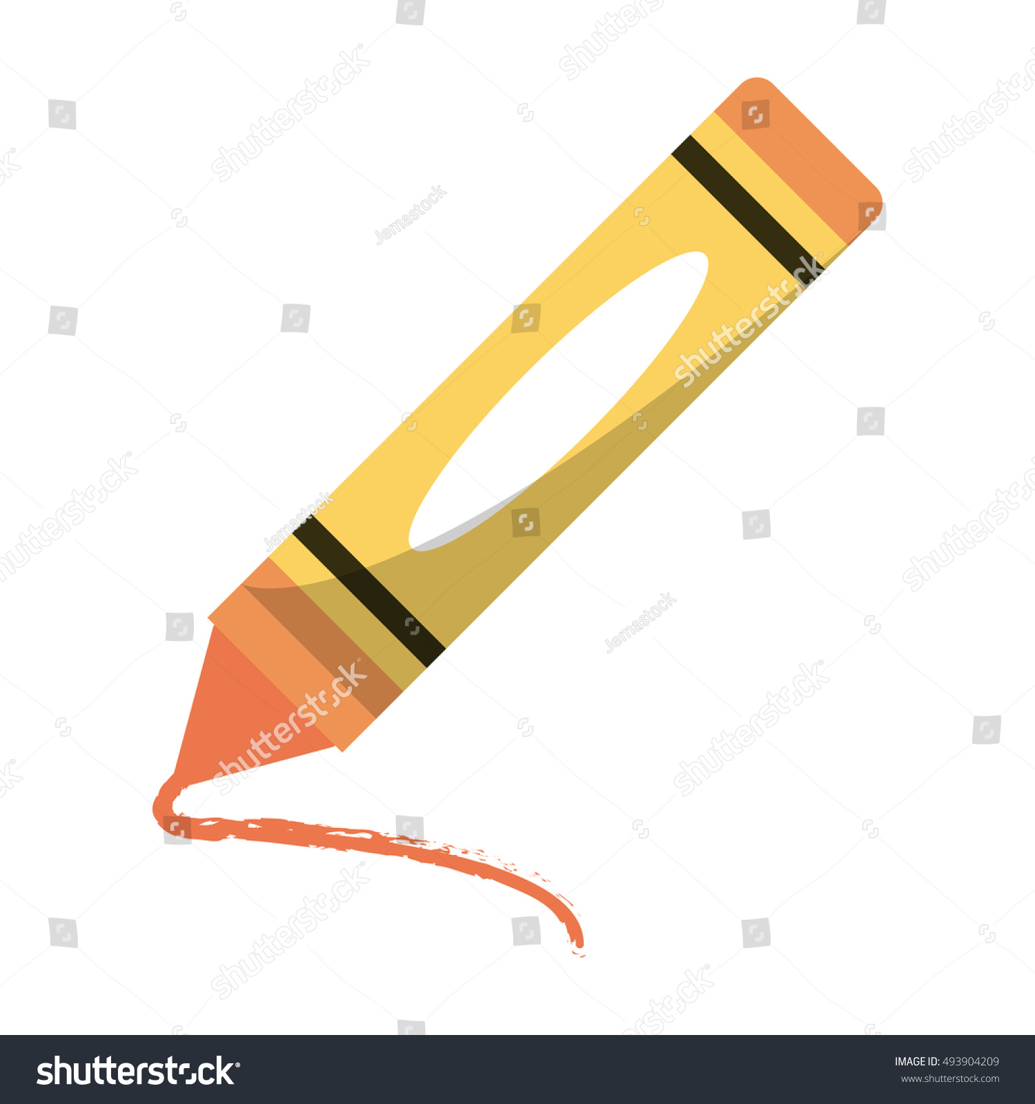 Crayon Object School Tool Design Stock Vector (Royalty Free) 493904209 ...