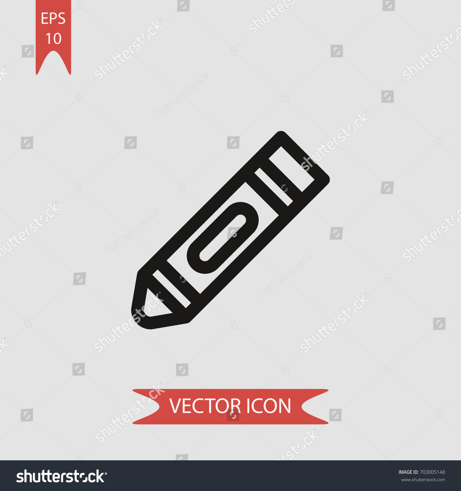 Crayon Vector Icon Illustration Symbol Stock Vector (Royalty Free ...