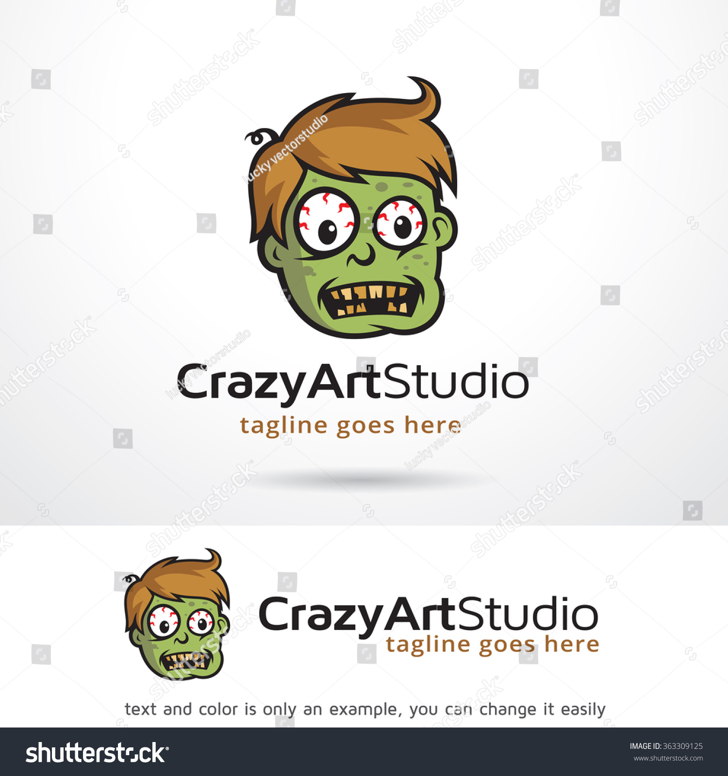 Crazy Art Studio Logo Template Design Stock Vector (Royalty Free ...