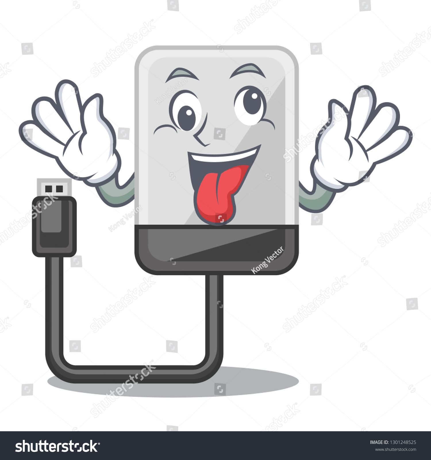 Crazy Cartoon Hard Drive Stock Vector (Royalty Free) 1301248525 ...