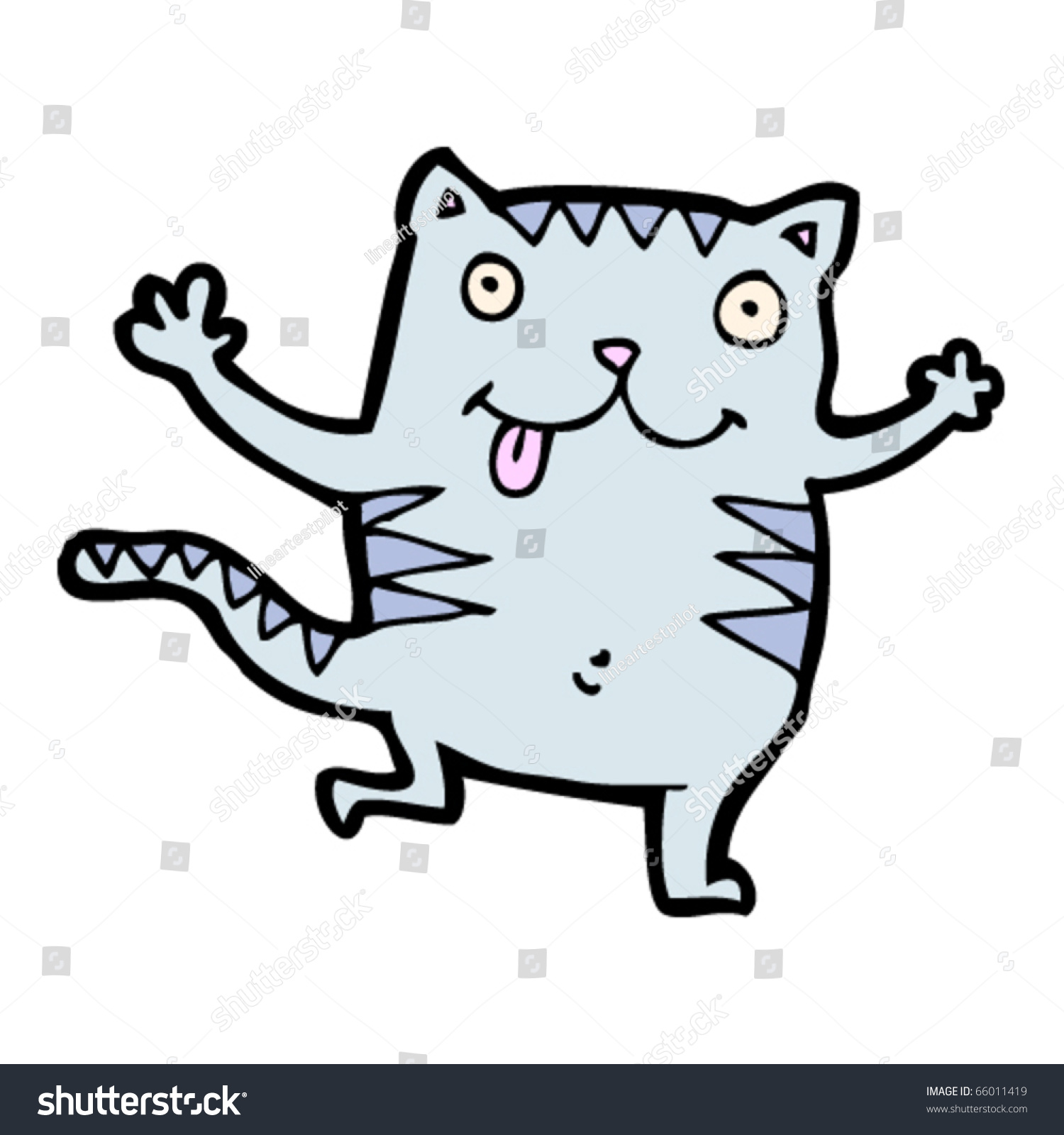 Crazy Cat Cartoon Stock Vector (Royalty Free) 66011419