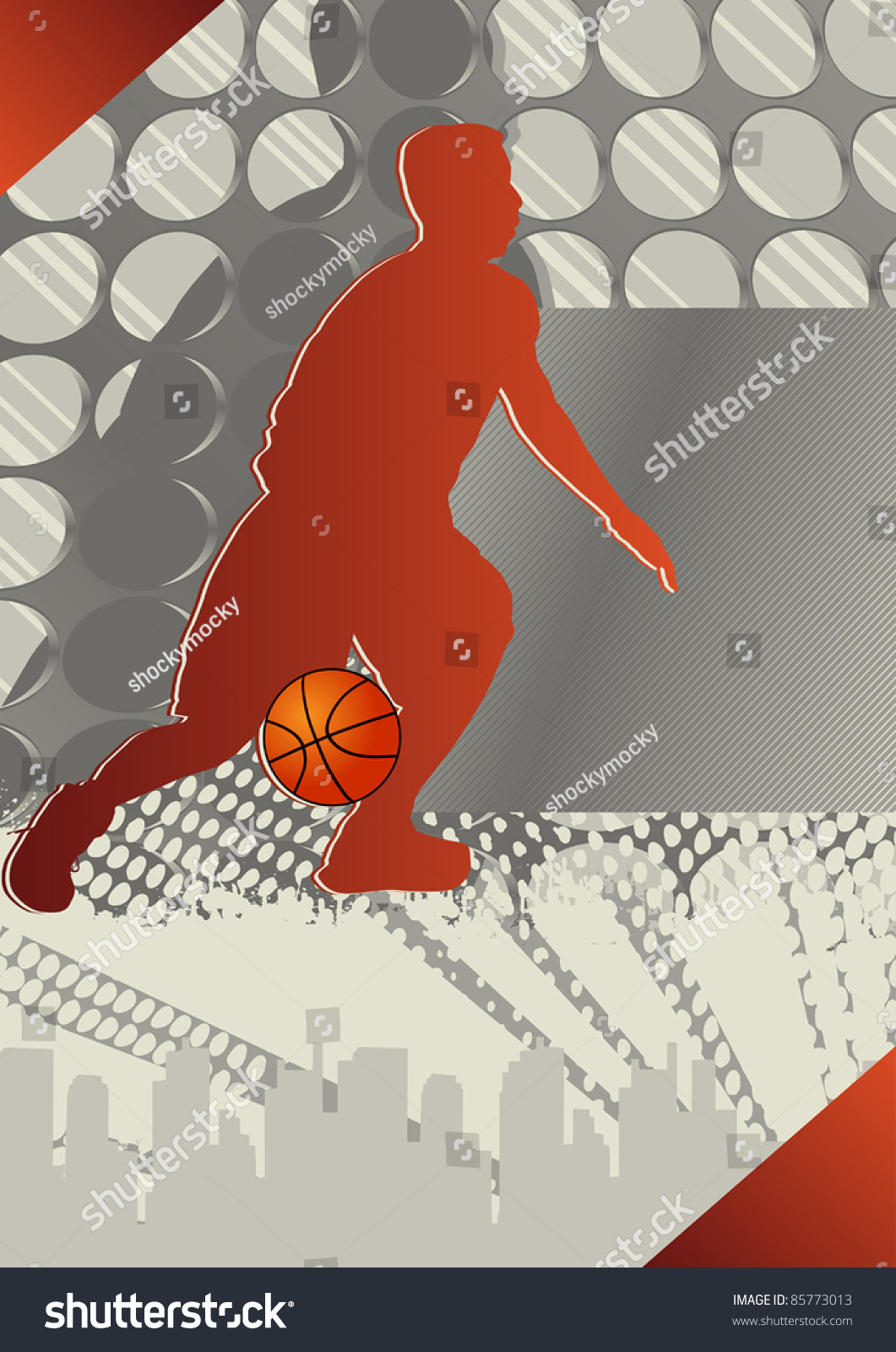 Crazy Circle Basketball Poster Vector Illustration Stock Vector ...