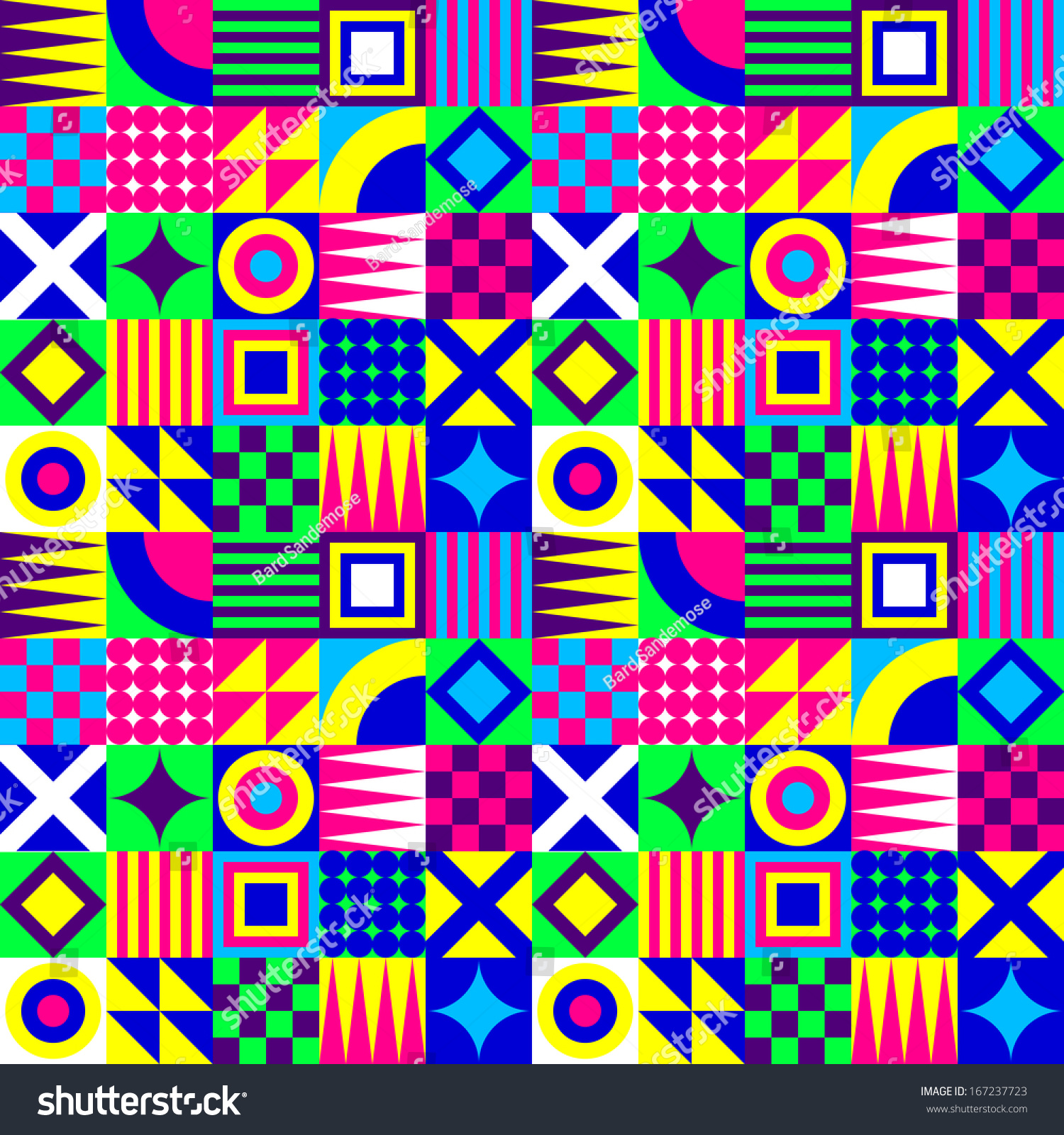 Crazy Colorful Geometric Squares Pattern Stock Vector (Royalty Free ...