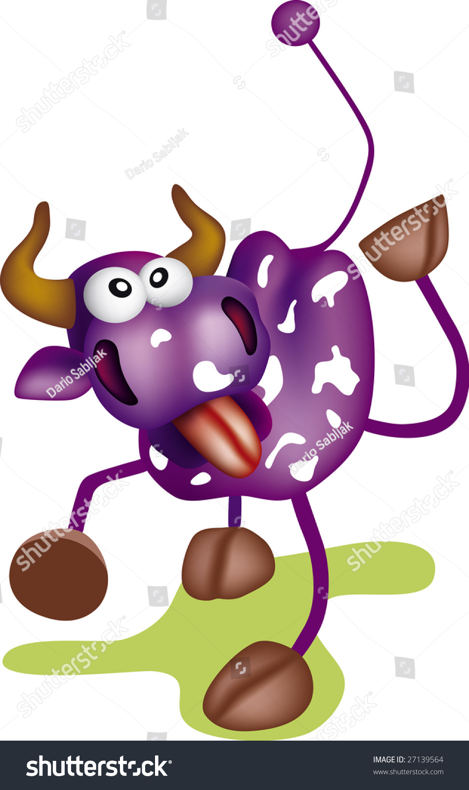 Crazy Cow Illustration Stock Vector (Royalty Free) 27139564