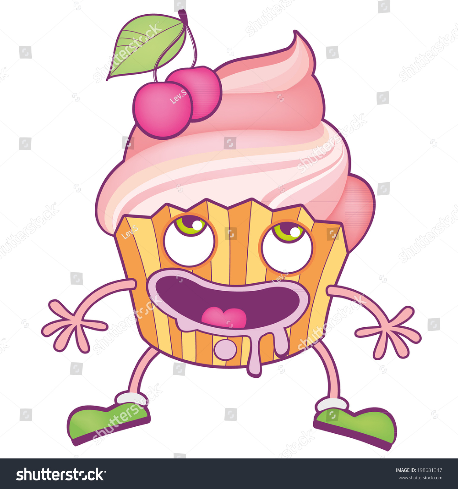Crazy Cup Cake Cartoon Stock Vector (Royalty Free) 198681347 | Shutterstock