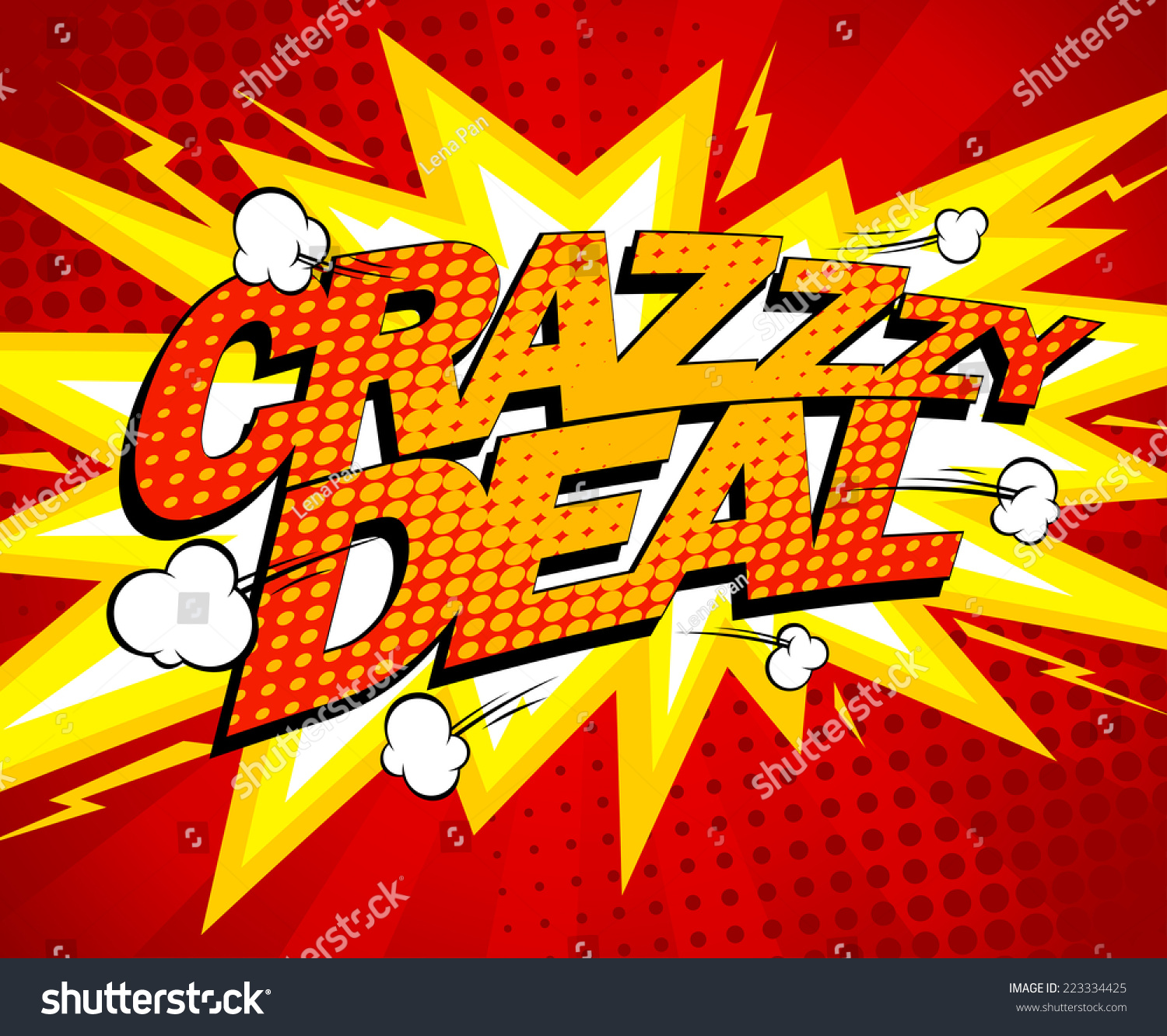 Crazy Deal Design Comics Style Stock Vector (Royalty Free) 223334425 ...
