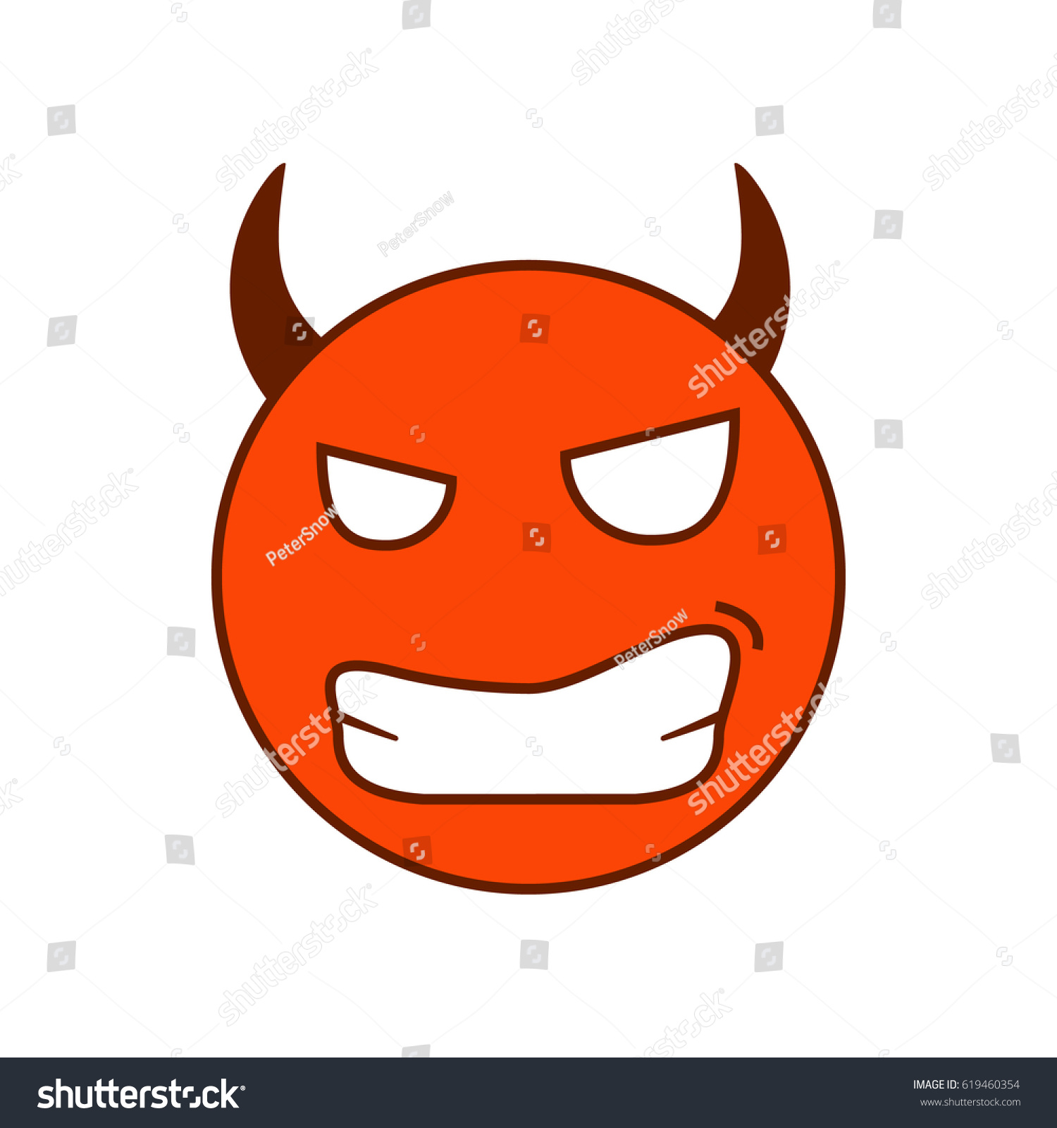 Crazy Devil Emoticon Diabolical Smiley Vector: เวกเตอร์สต็อก (ปลอดค่า ...