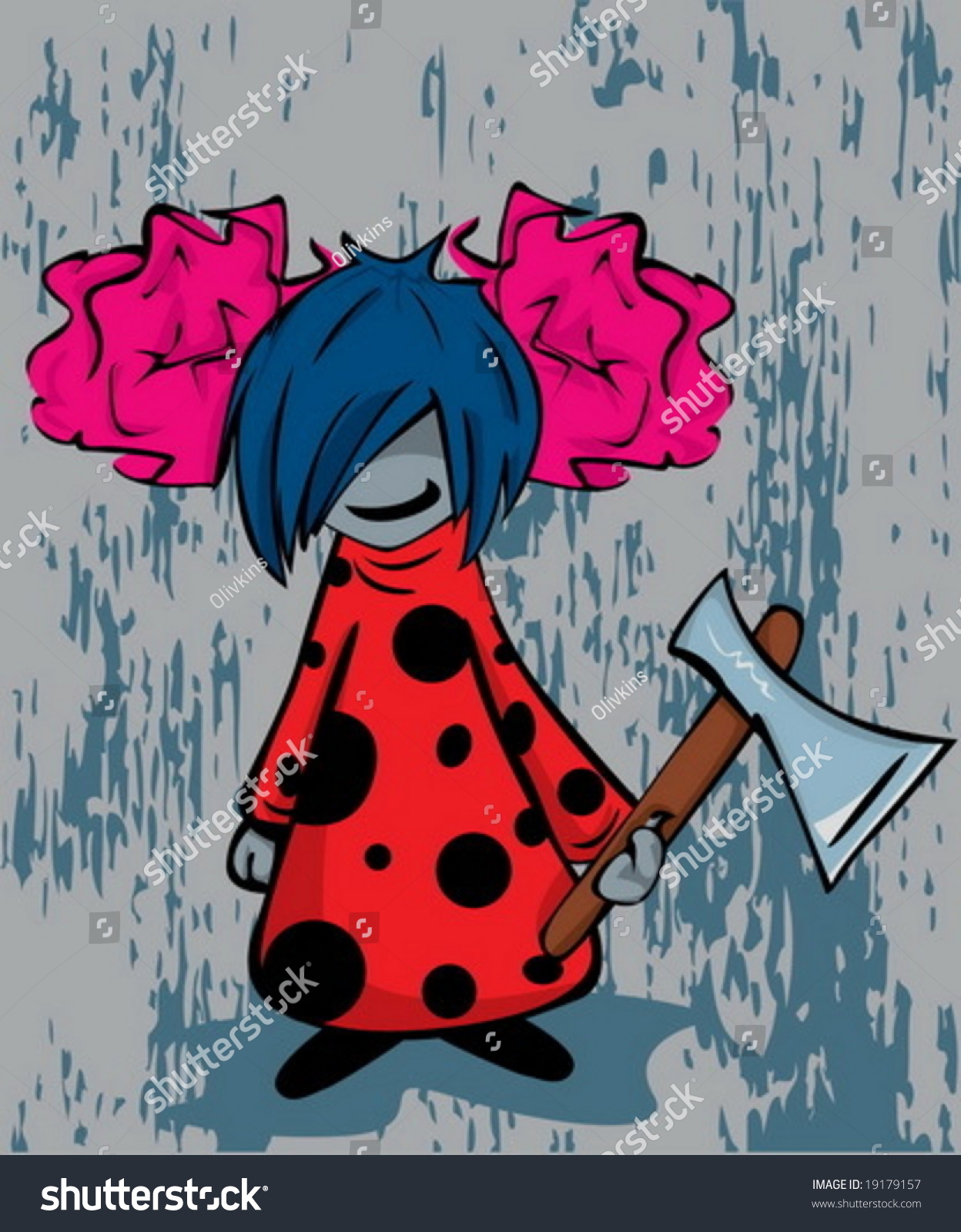 Crazy Emo Girl Axe Stock Vector (Royalty Free) 19179157 | Shutterstock