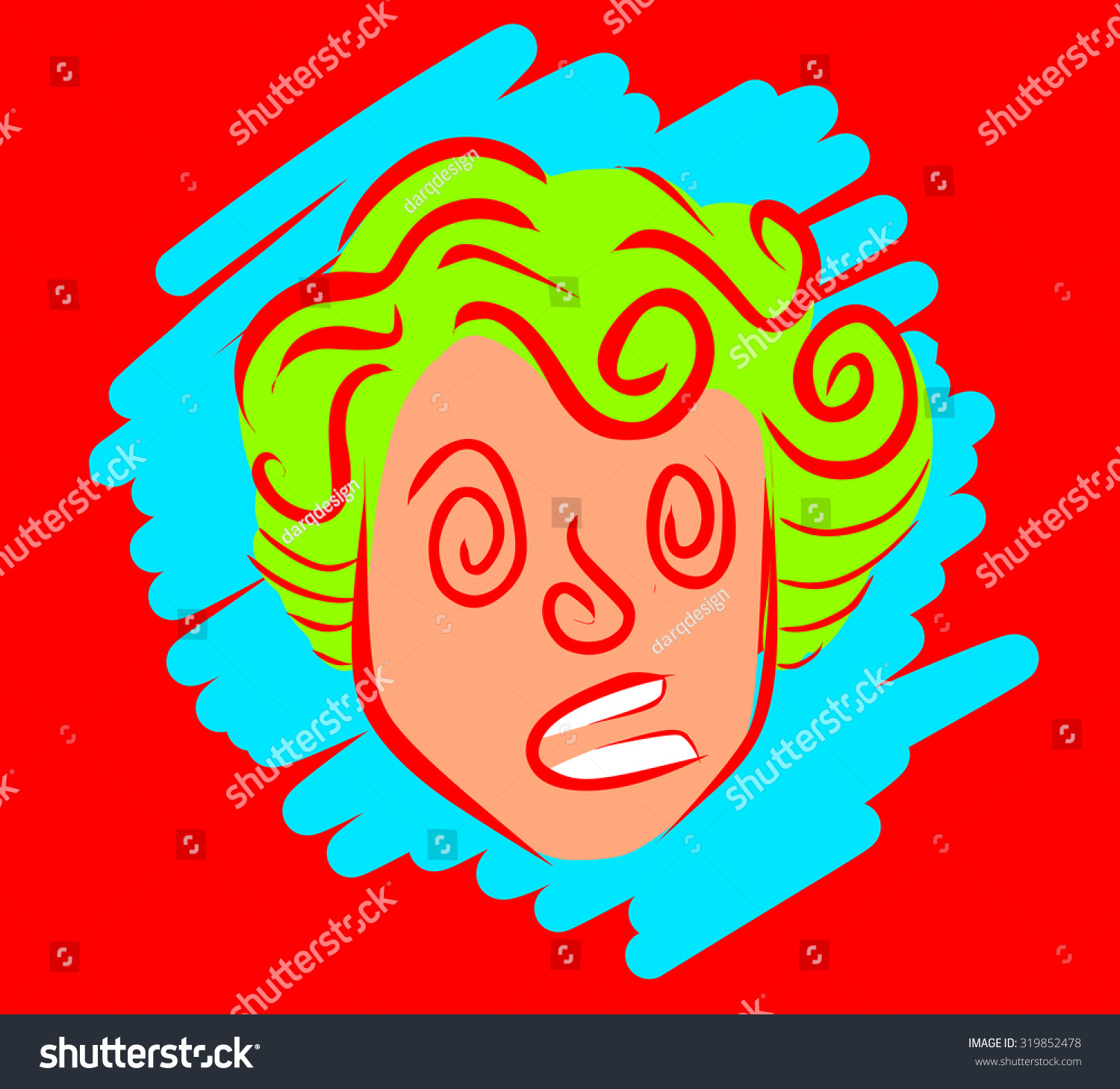 Crazy Face Cartoon Stock Vector (Royalty Free) 319852478