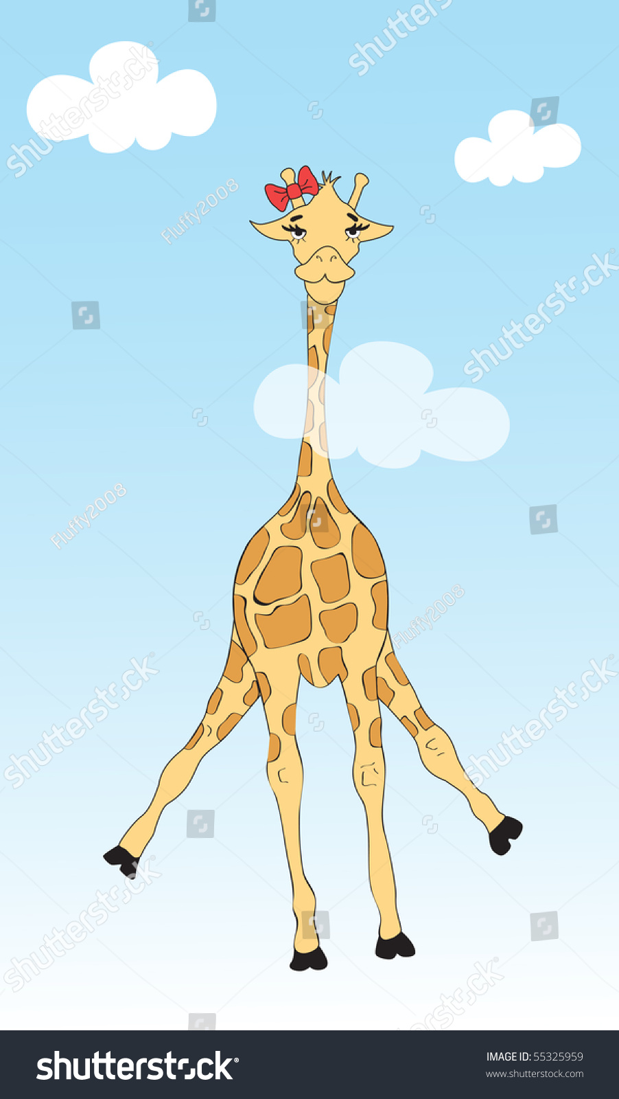Crazy Giraffe Illustration Stock Vector (Royalty Free) 55325959