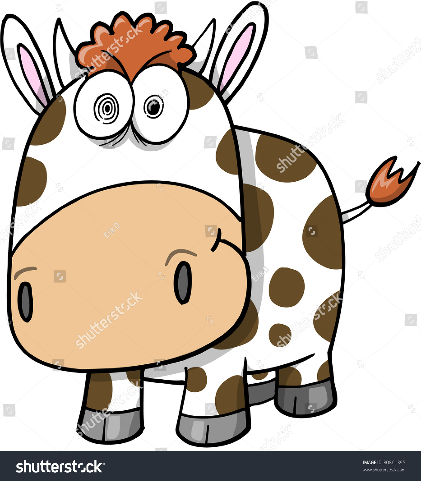 Crazy Insane Cow Vector Illustration Stock Vector (Royalty Free ...