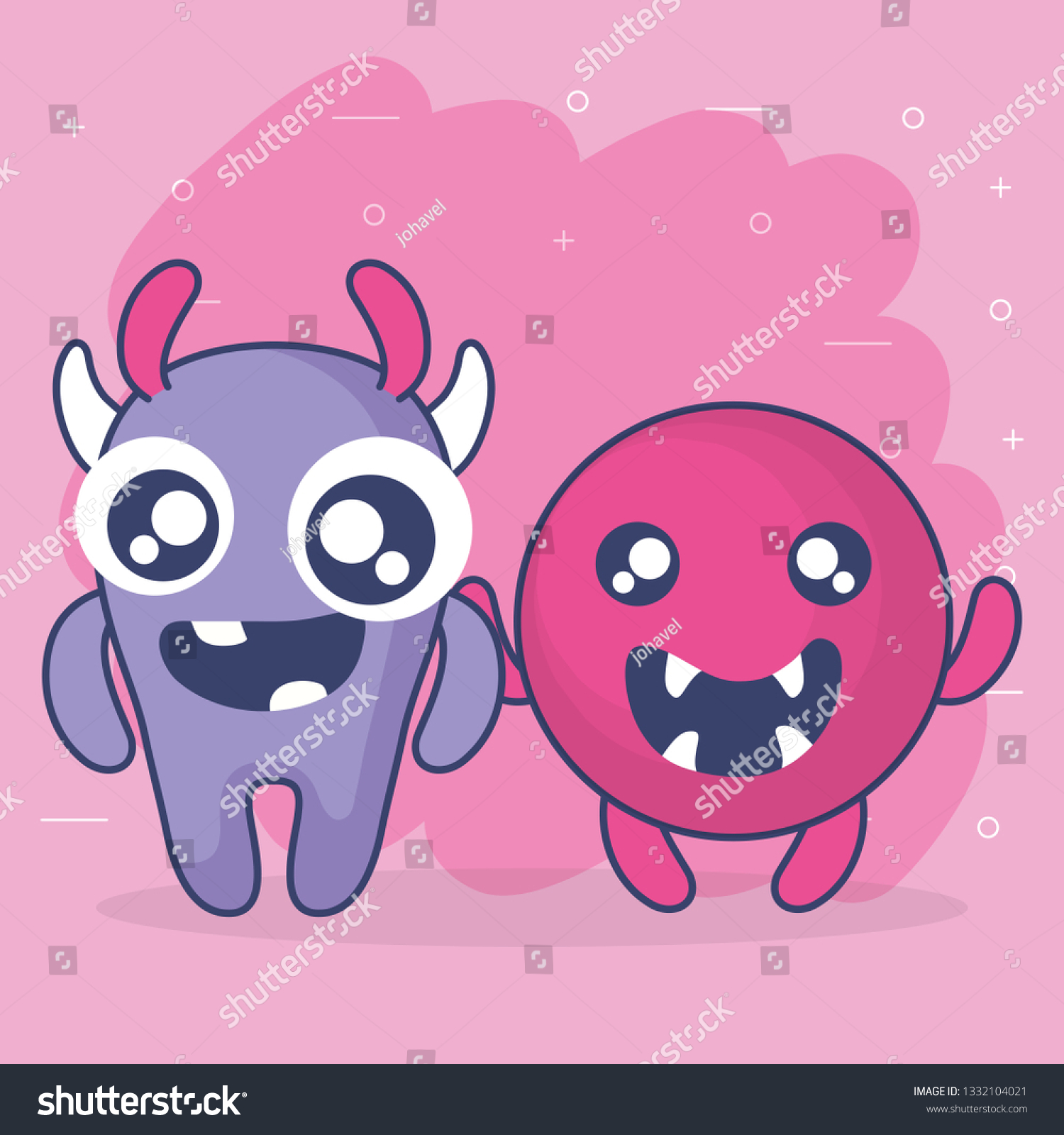 Crazy Monsters Comic Characters Stock Vector (Royalty Free) 1332104021