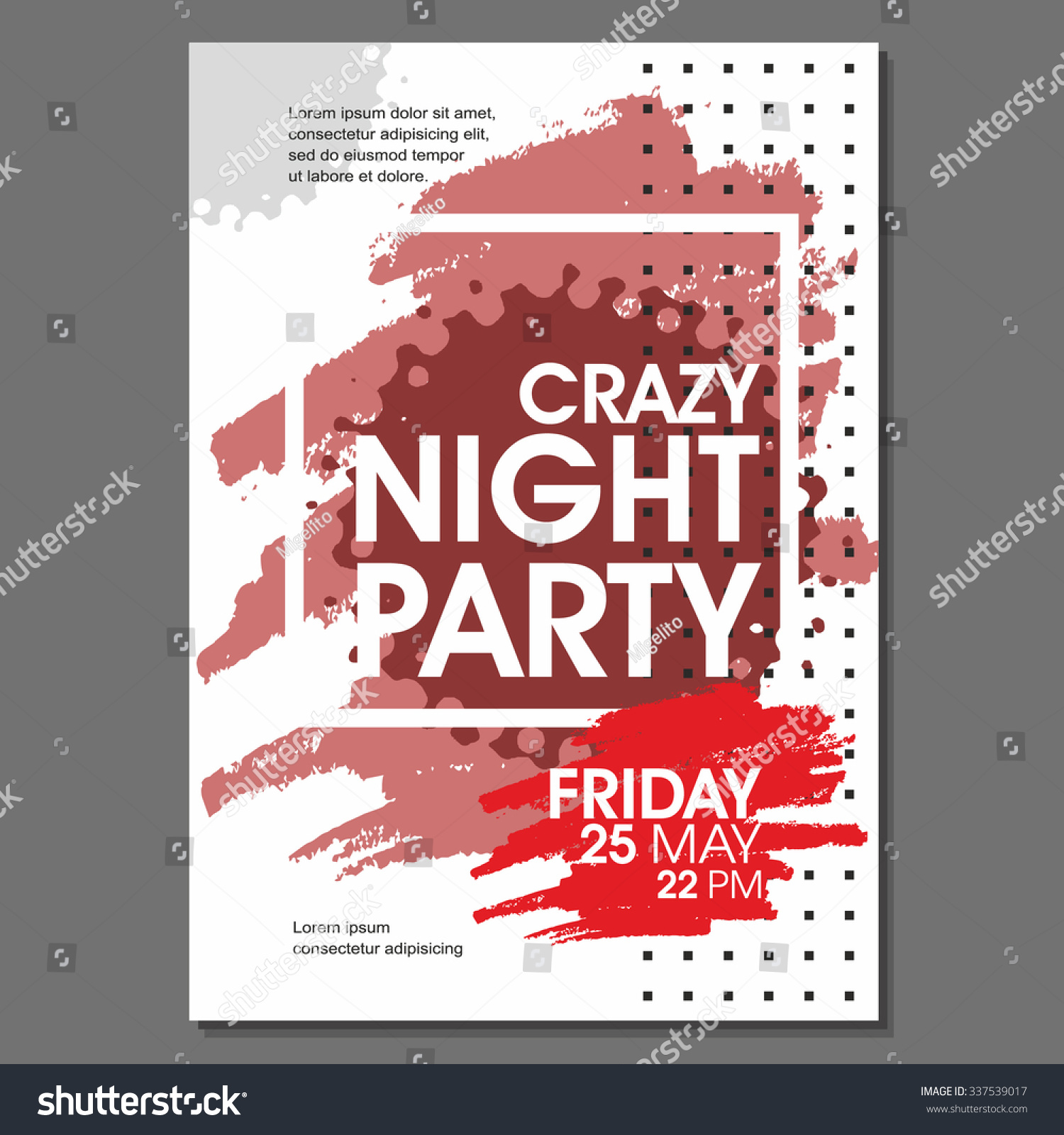 Crazy Night Party Vector Flyer Template Stock Vector (Royalty Free ...